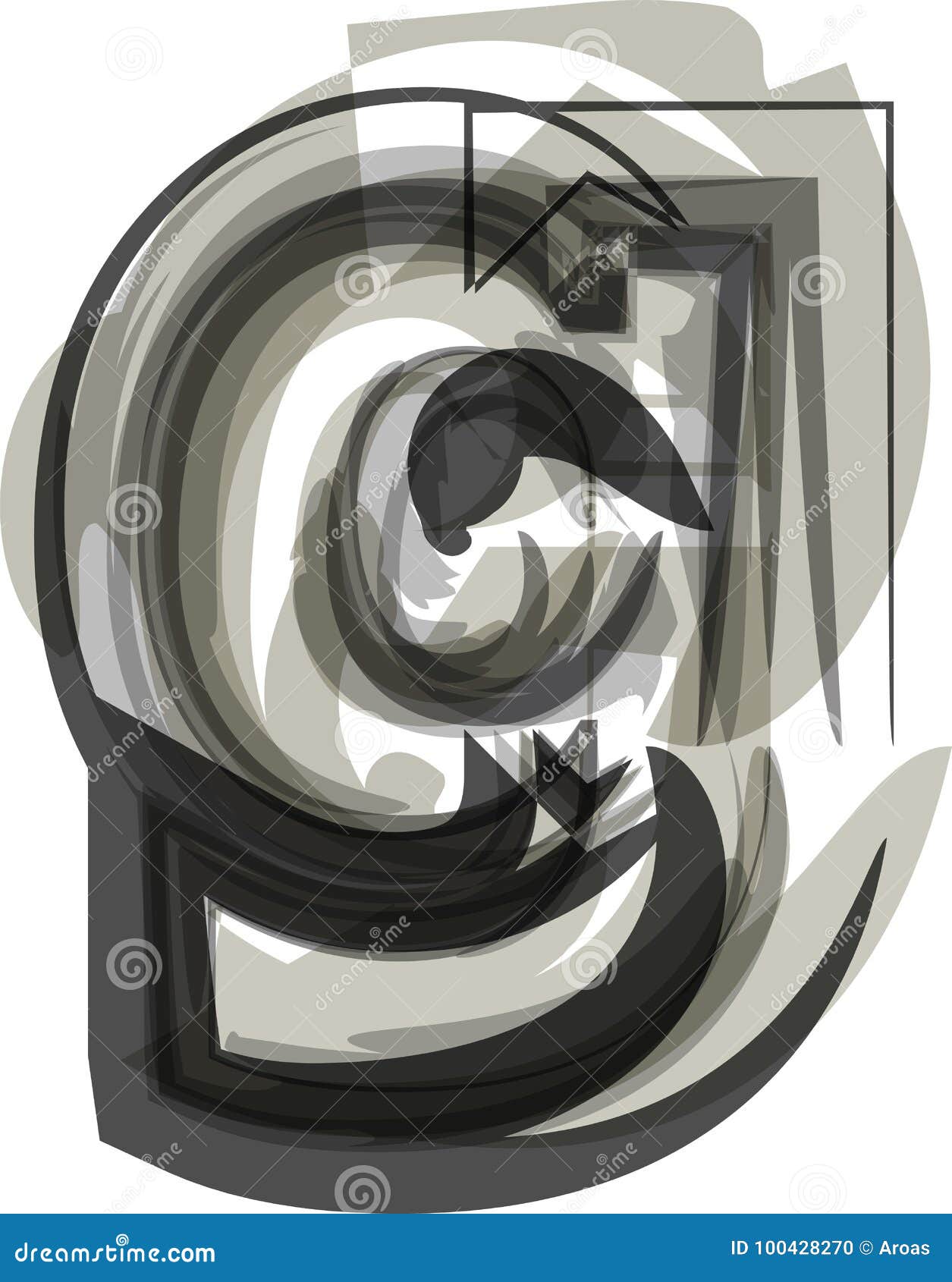 Abstract Letter g stock vector. Illustration of draw - 100428270