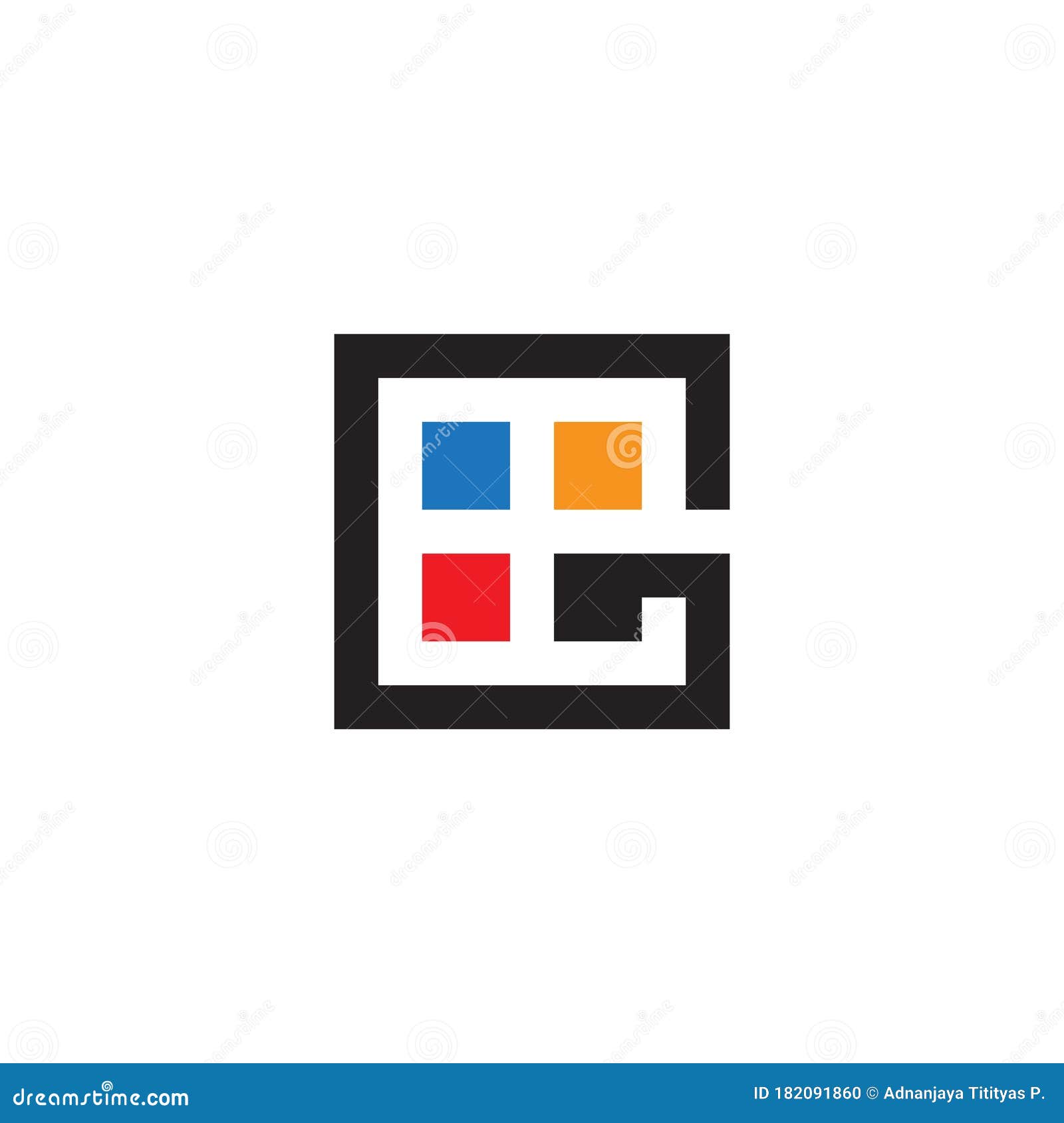 Abstract Letter G Square Window Geometric Linked Logo Vector Stock ...