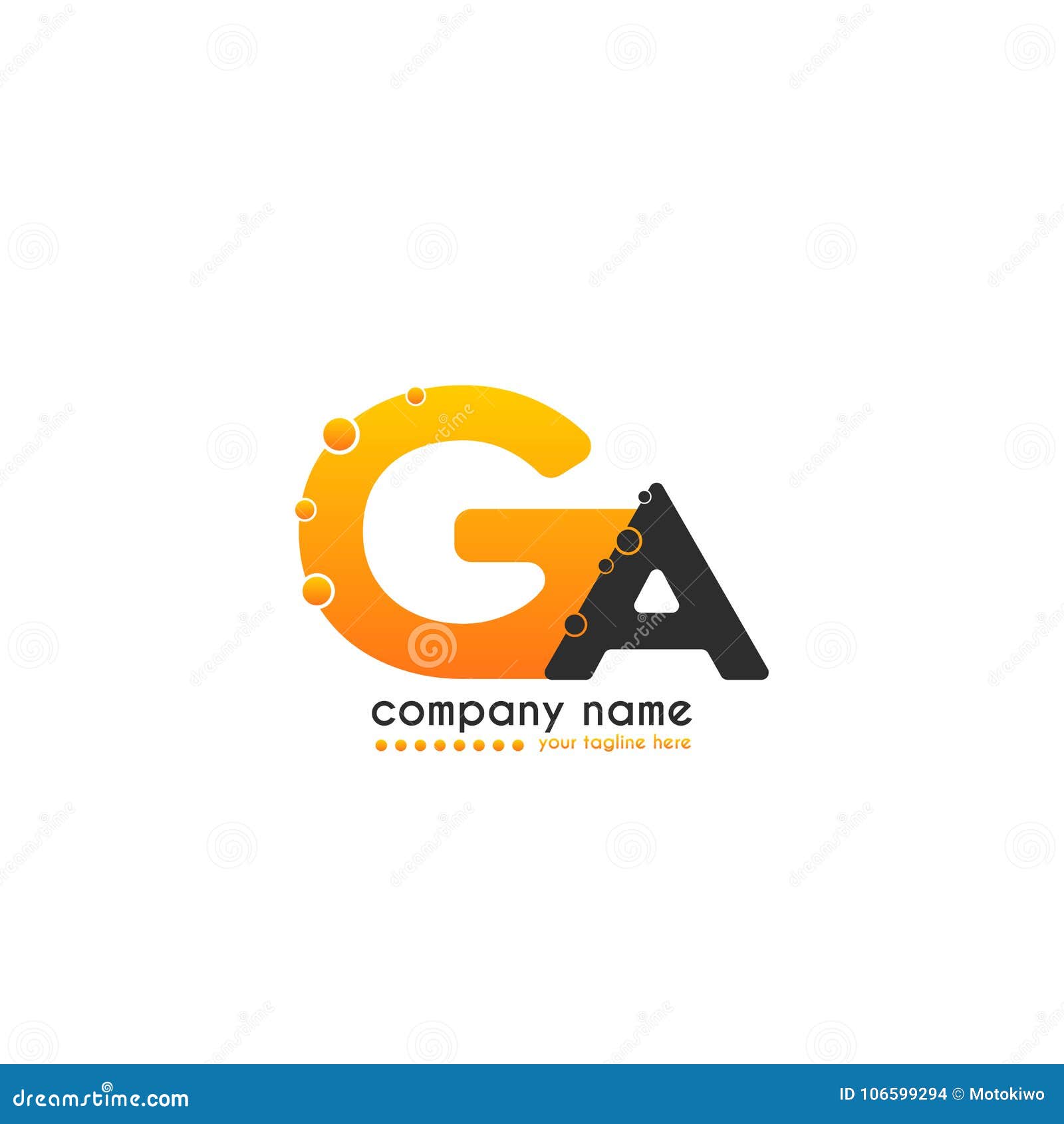 Abstract Letter GA Logo Design Idea. Stock Illustration - Illustration ...