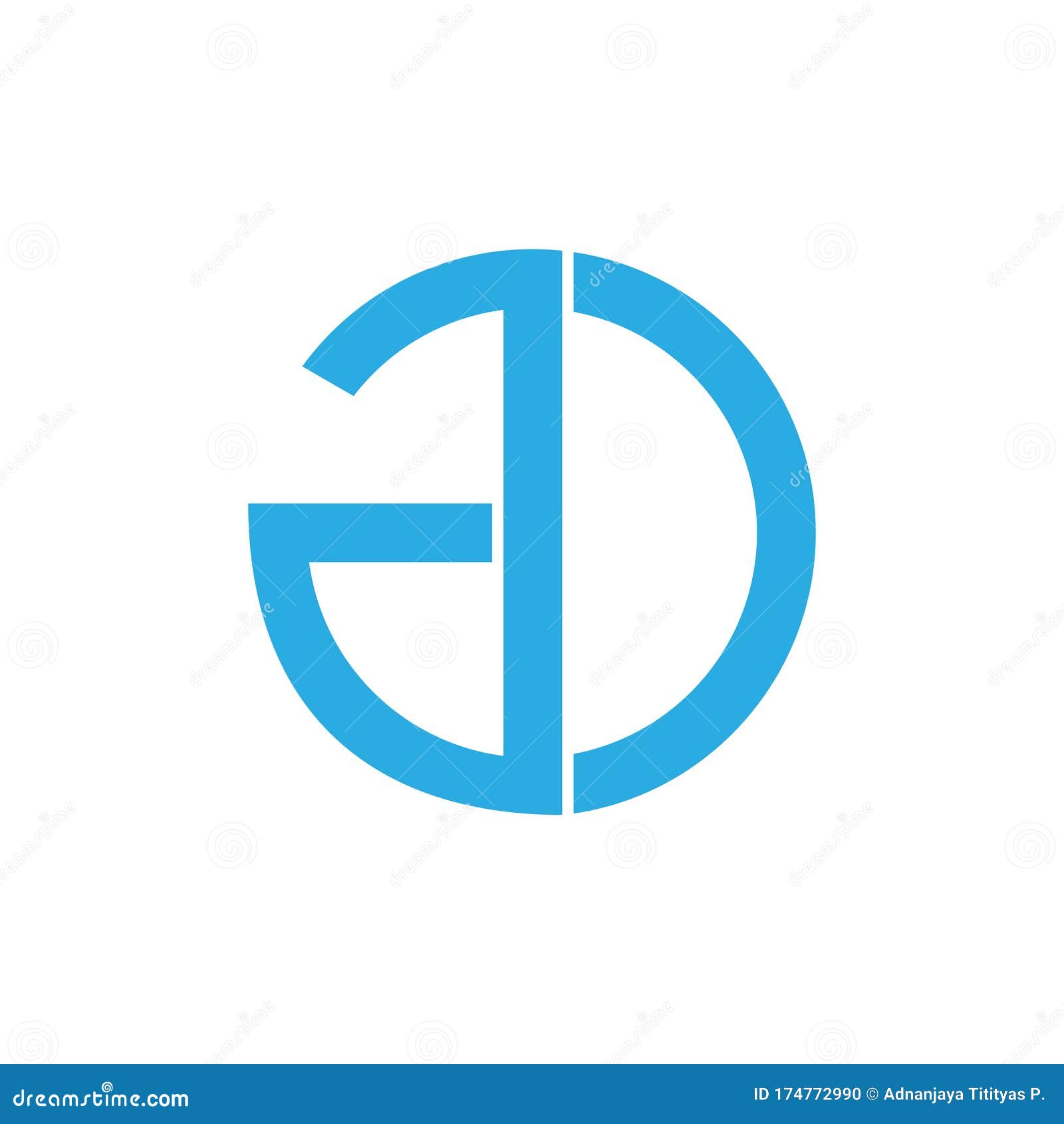 Abstract Letter Gd Circle Geometric Logo Vector Stock Vector ...
