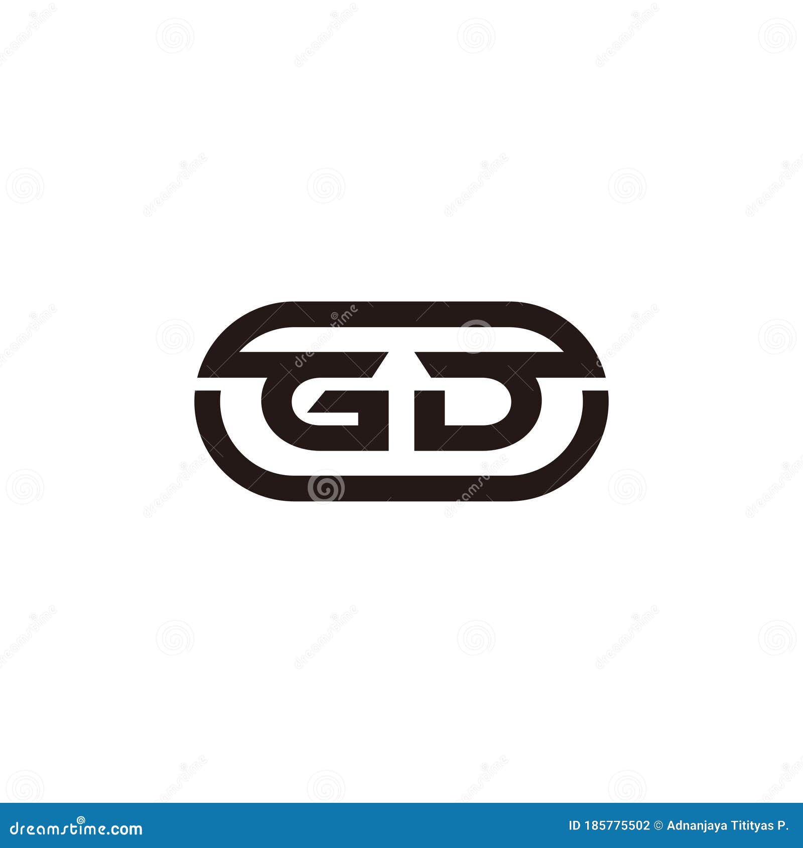 Abstract Letter Gd Simple Geometric Round Design Symbol Logo Vector ...