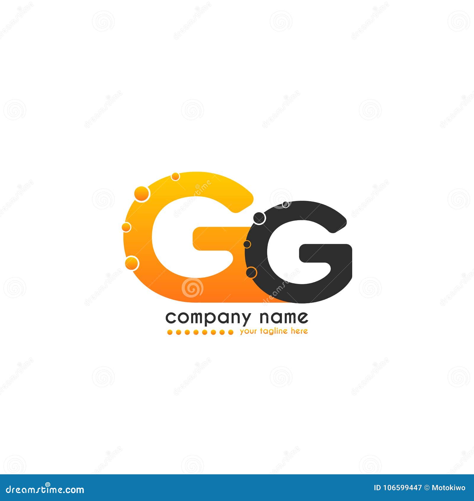 Abstract Letter GG Logo Design Idea. Stock Vector - Illustration of ...