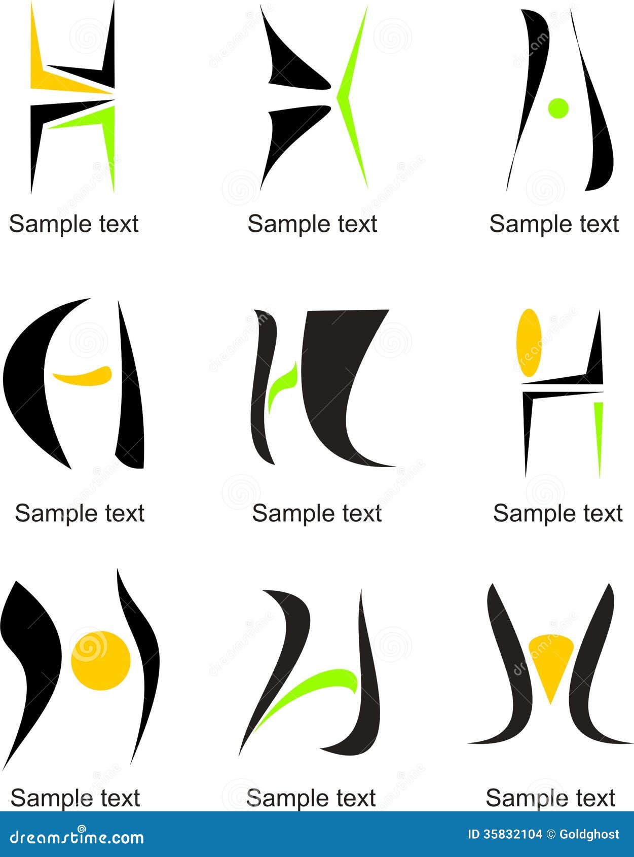 Abstract letter H Logo stock vector. Illustration of abstract - 35832104