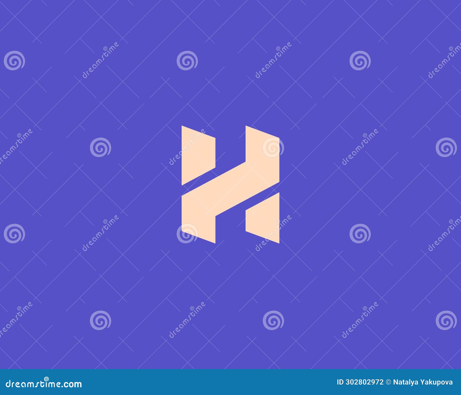 Abstract Letter H Logo from Geometric Shapes. Minimalist Logo Template ...