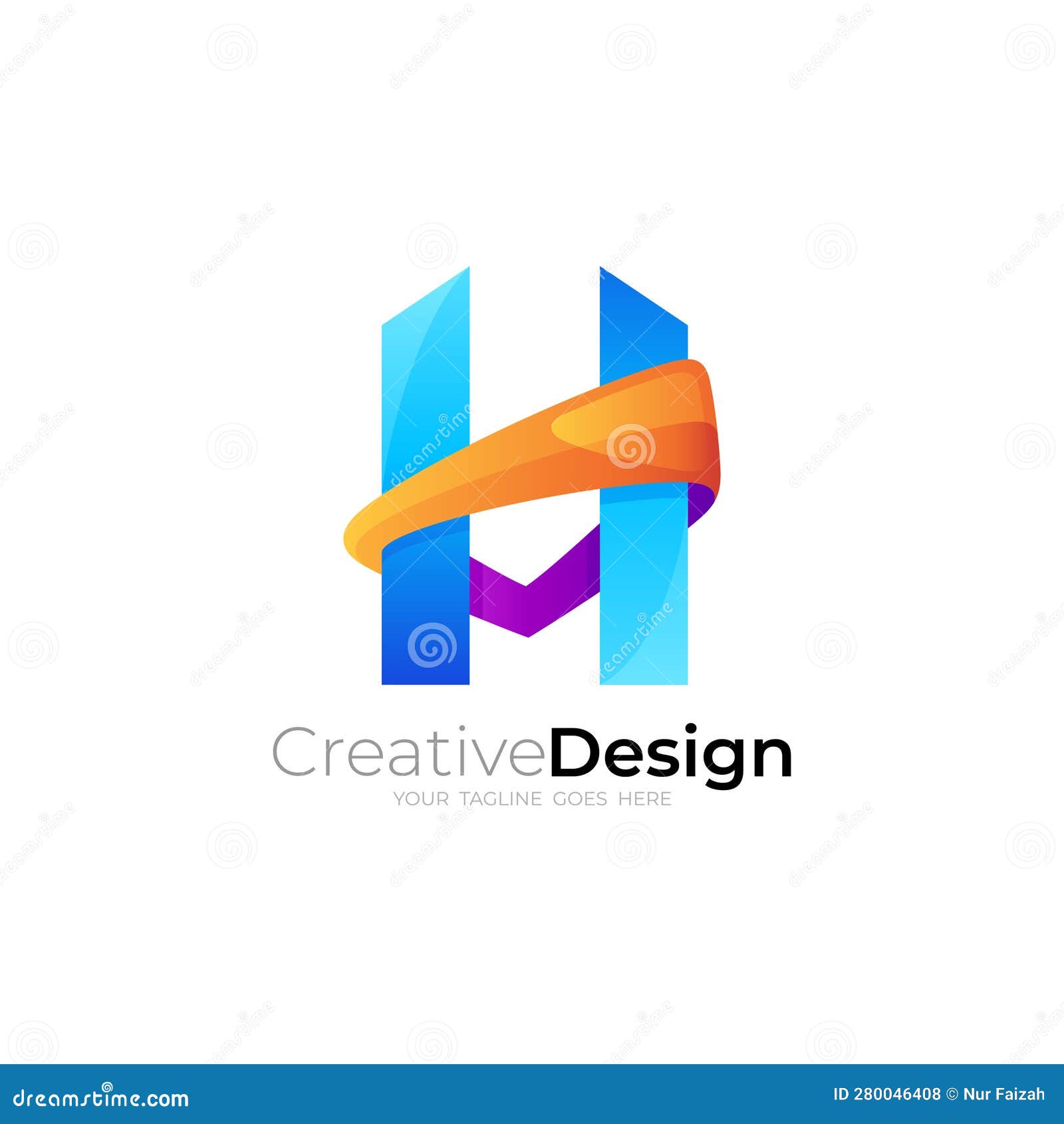 Abstract Letter H Logo with Simple Design, Colorful Style Stock Vector ...