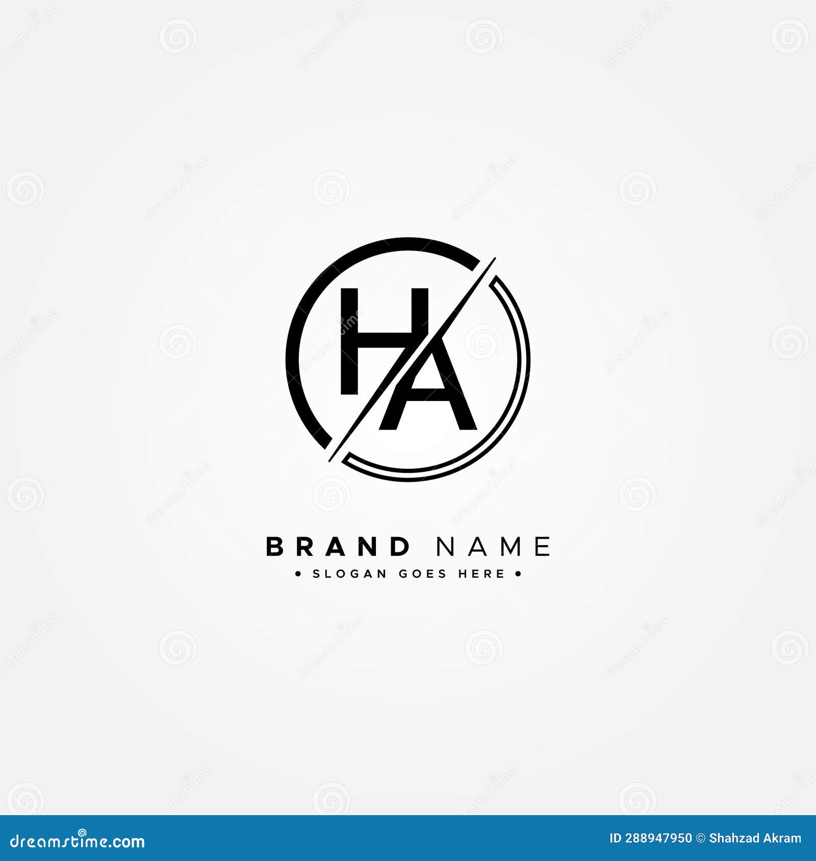 Abstract Letter HA Logo - Initial Monogram Template for Alphabet H and ...