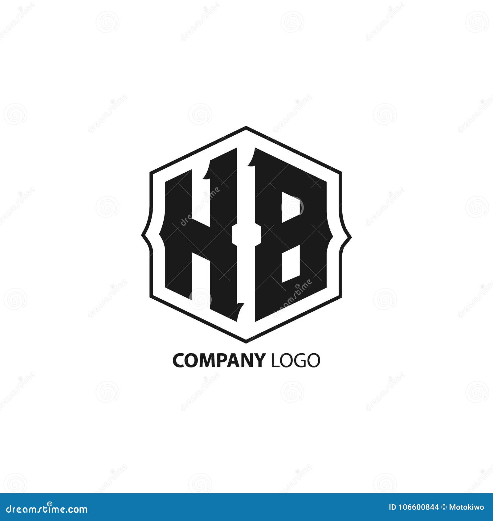 Abstract Letter HB Logo Design Idea. Stock Vector - Illustration of ...