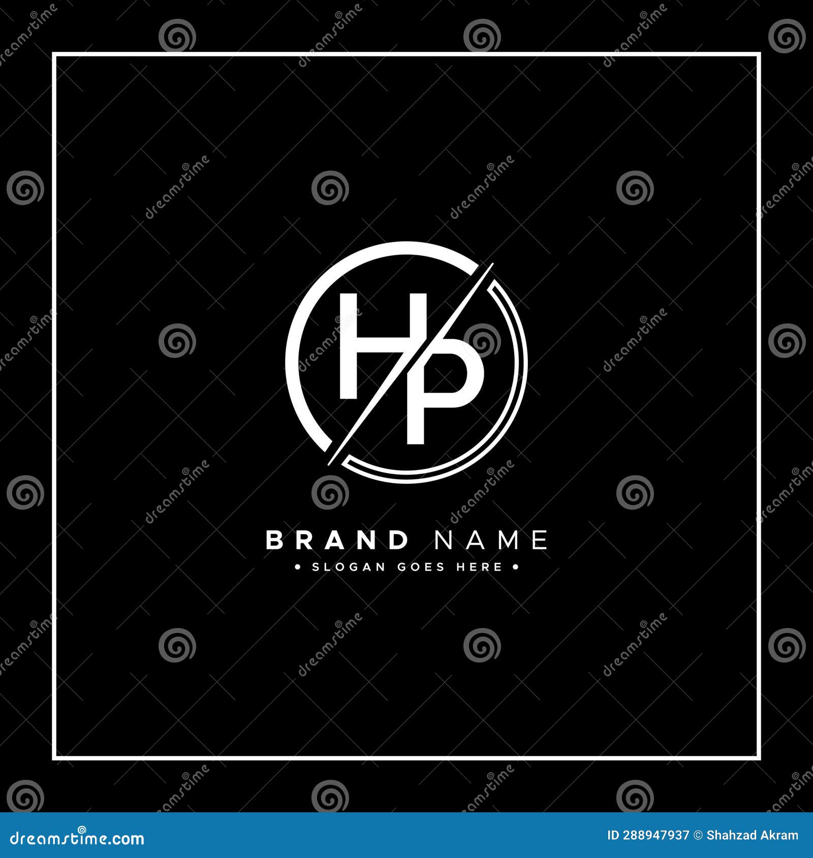 Abstract Letter HP Logo - Initial Monogram Template for Alphabet H and ...