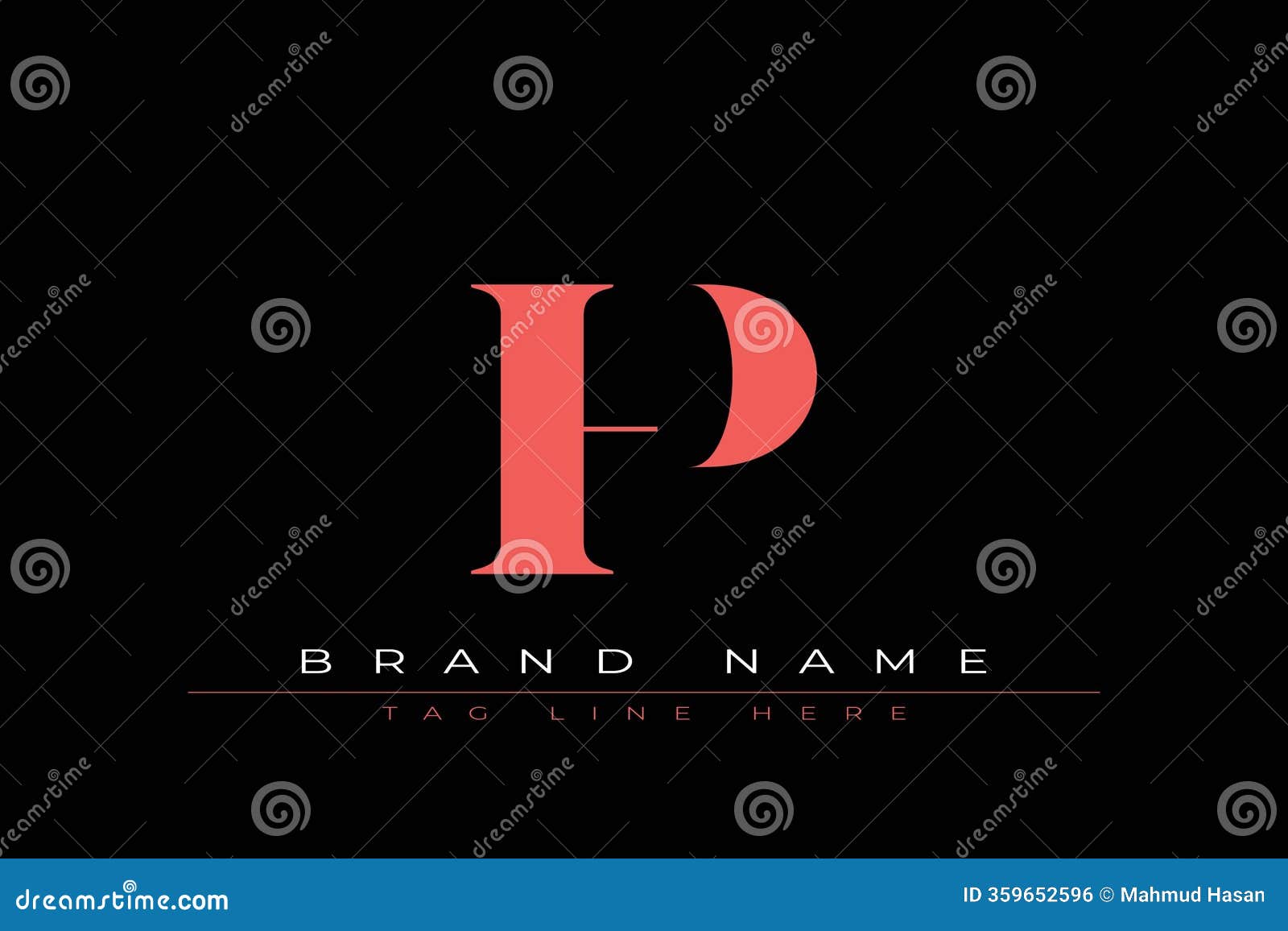 Abstract Letter HP Minimal Logo Design Template Stock Vector ...