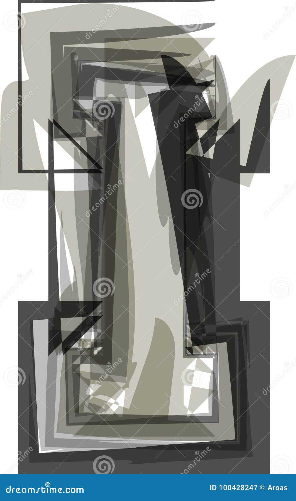 Abstract Letter I stock vector. Illustration of grunge - 100428247