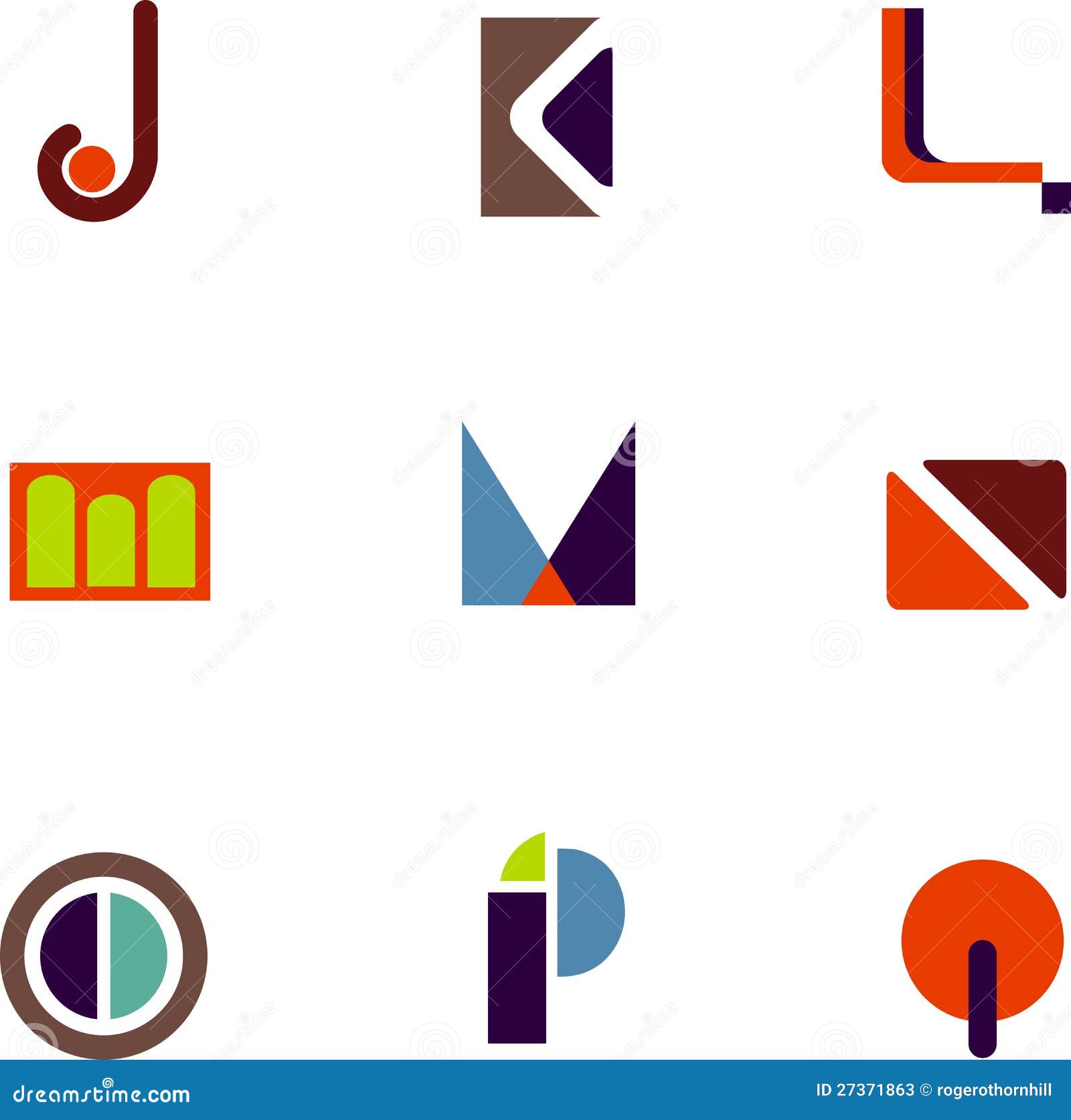Abstract letter icons stock vector. Illustration of motif - 27371863