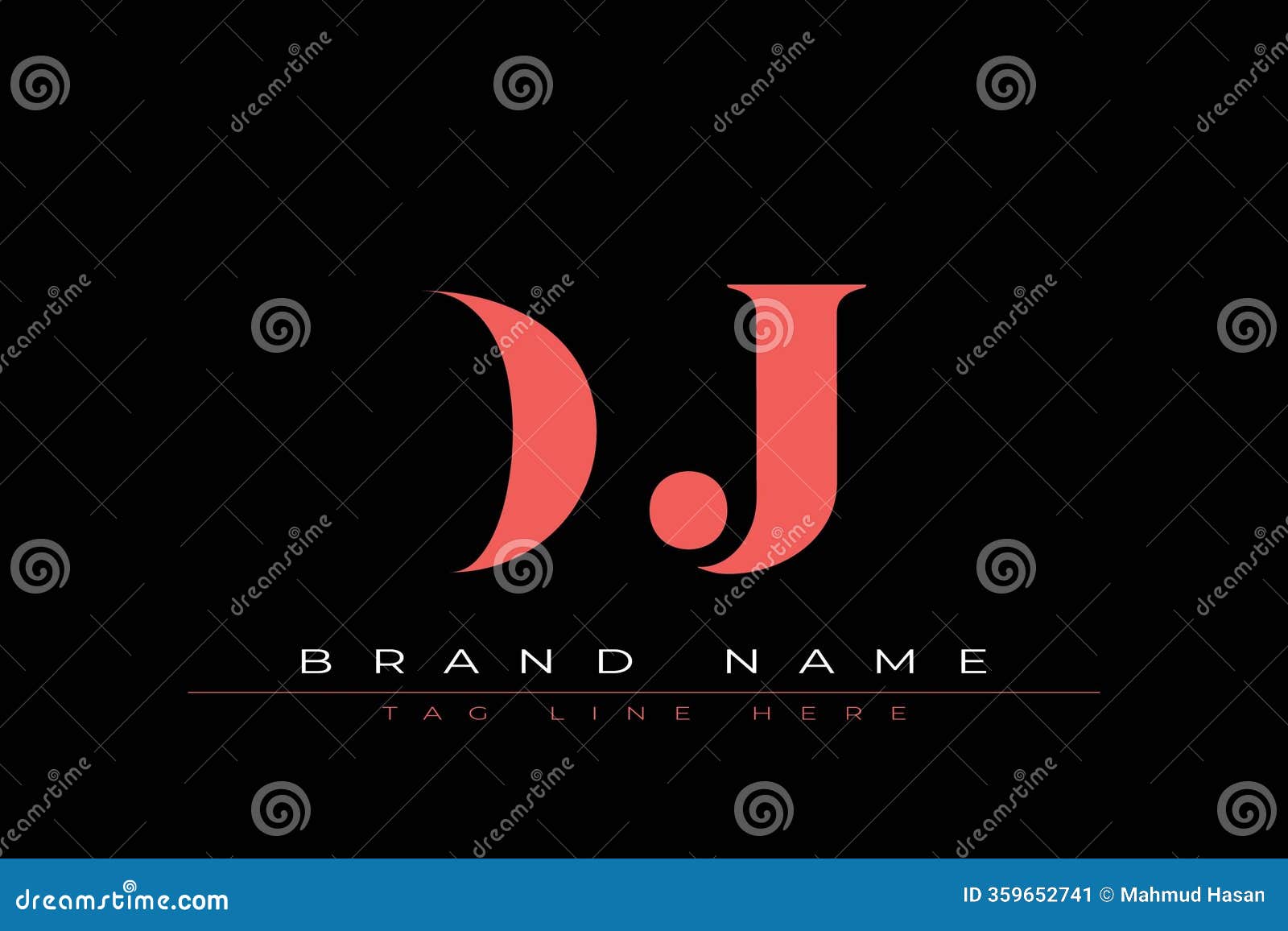 Abstract Letter JD Minimal Logo Design Template Stock Vector ...