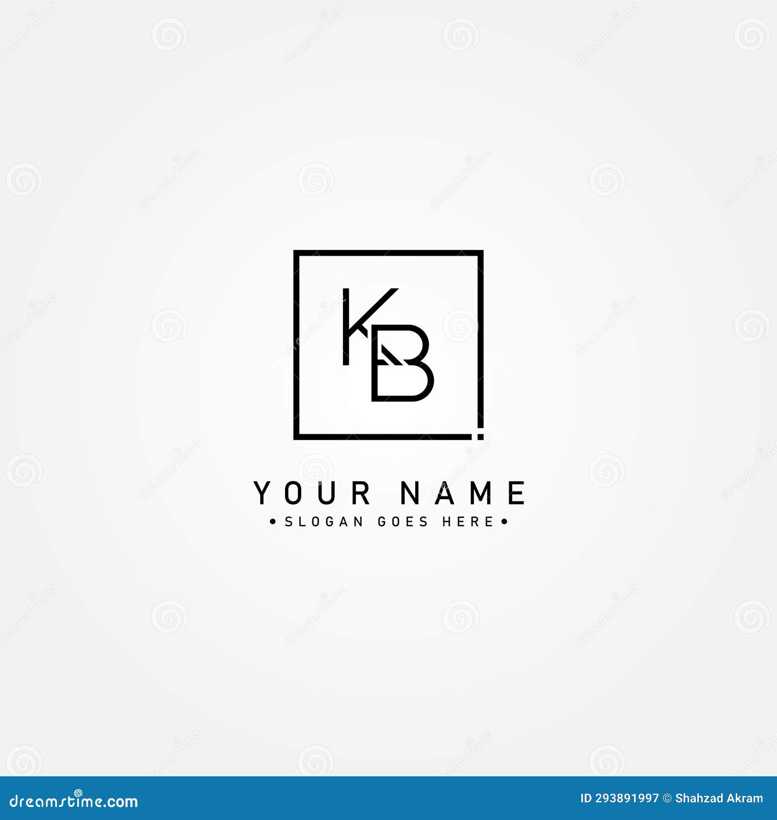 Abstract Letter KB Logo - Initial Monogram Template for Alphabet K and ...