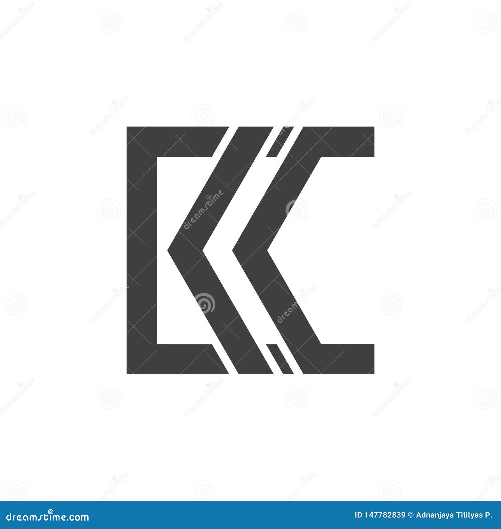 Abstract Letter Kc Square Geometric Logo Vector Stock Vector ...