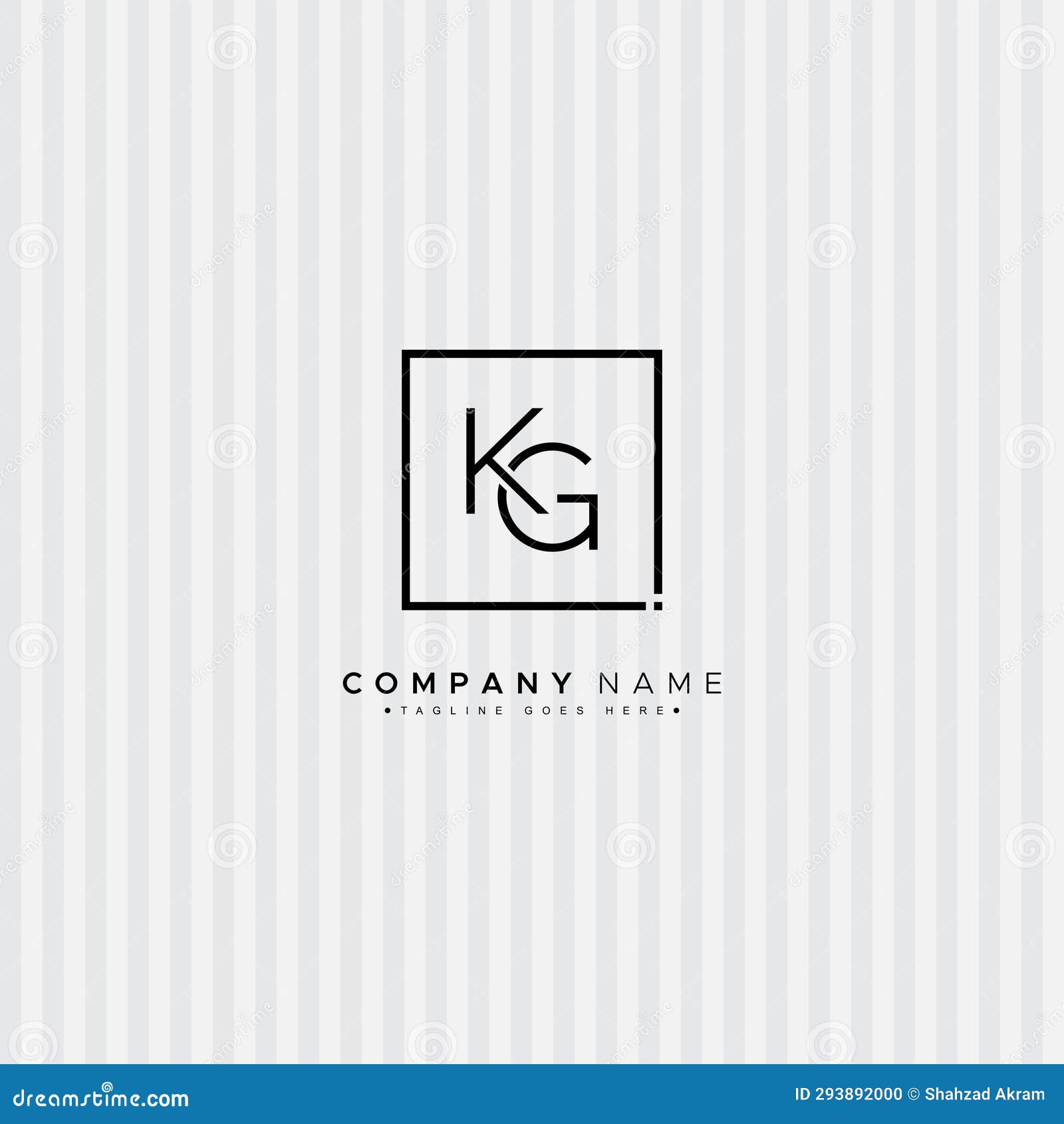 Abstract Letter KG Logo - Initial Monogram Template for Alphabet K and ...