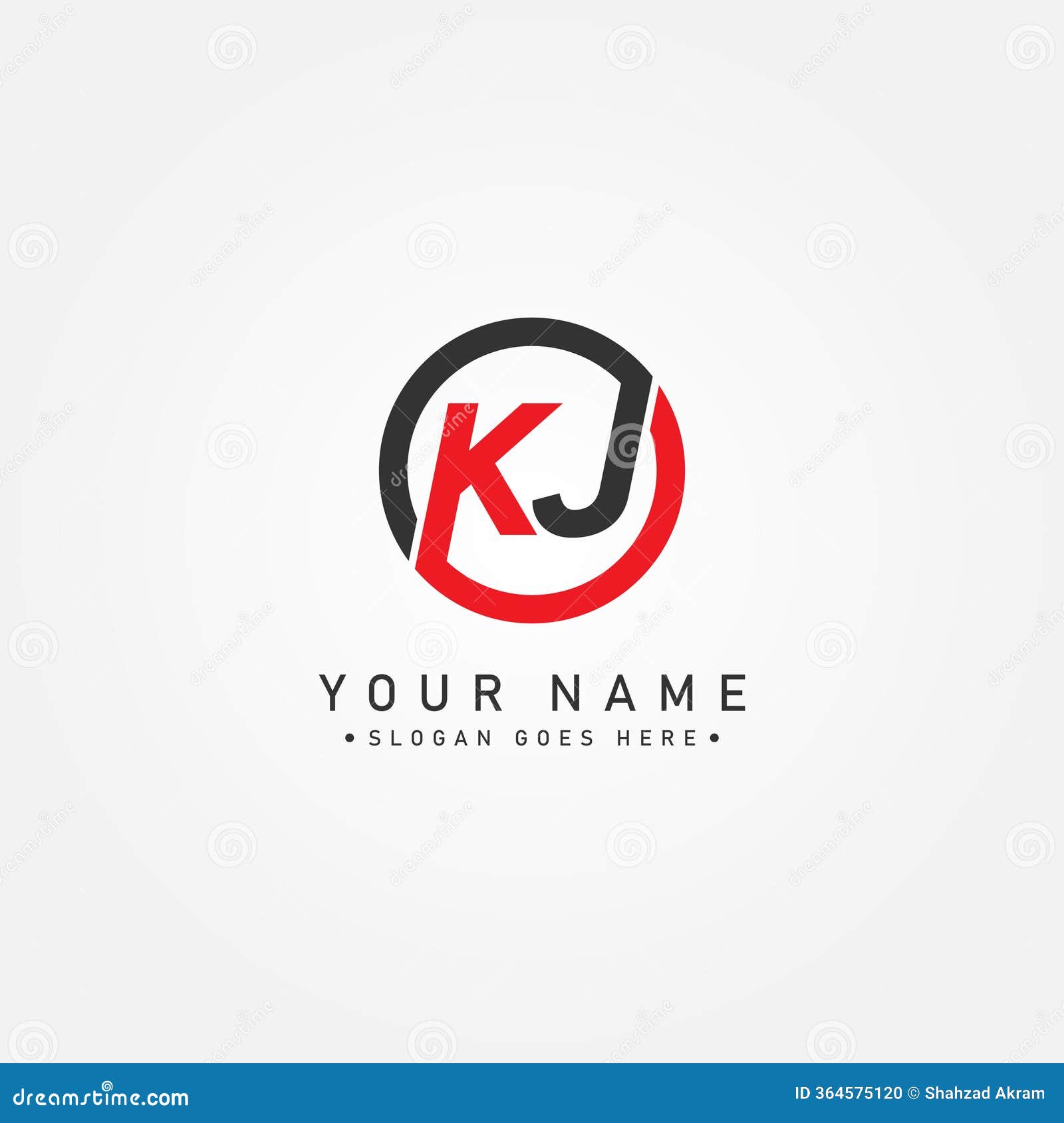 Abstract Letter KJ Logo - Initial Monogram Template For Alphabet K And ...