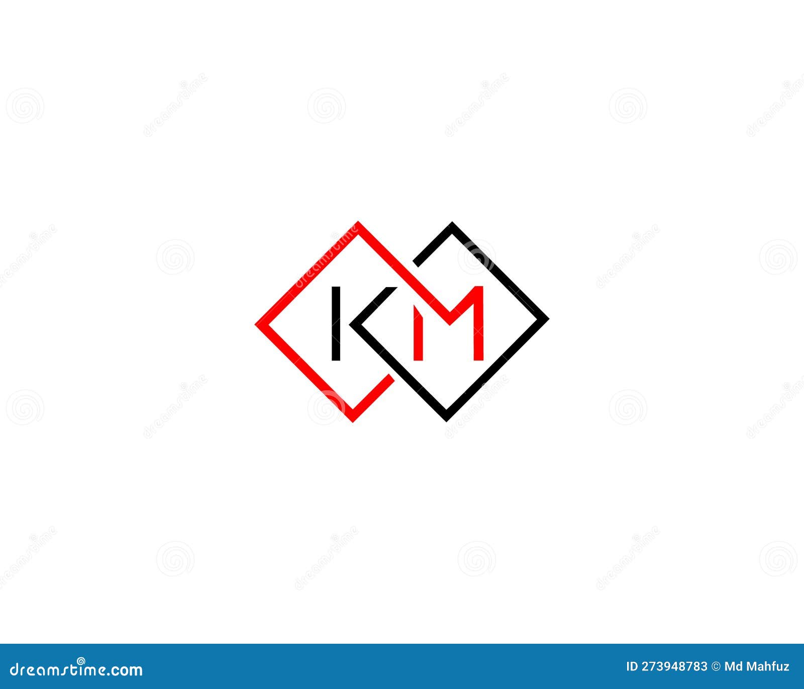 Abstract Letter KM Initial Logo Icon Design Stock Vector - Illustration ...