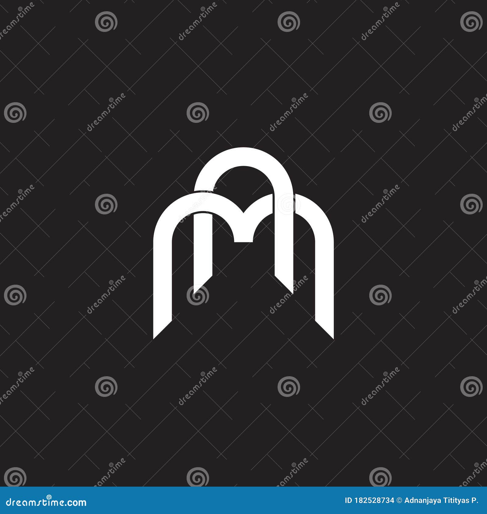 Abstract Letter am Linked Geometric Overlap Design Logo Vector Stock ...
