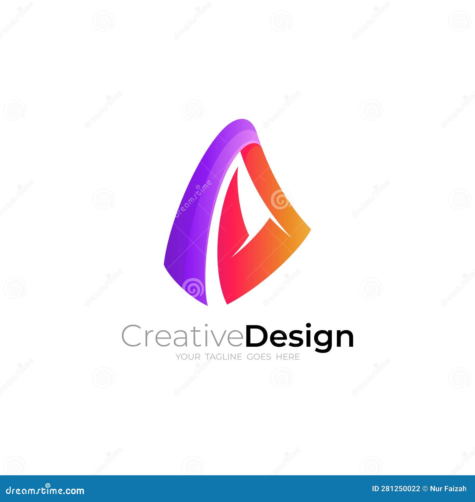 Abstract Letter Logo with 3d Colorful, Blue Color Stock Vector ...