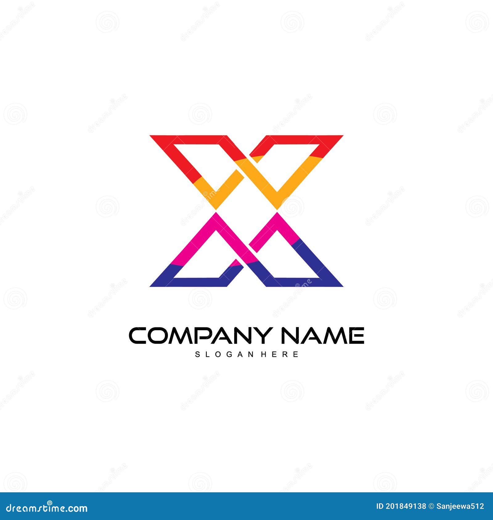 Abstract X Letter Logo Design Vector Stock Vector - Illustration of ...