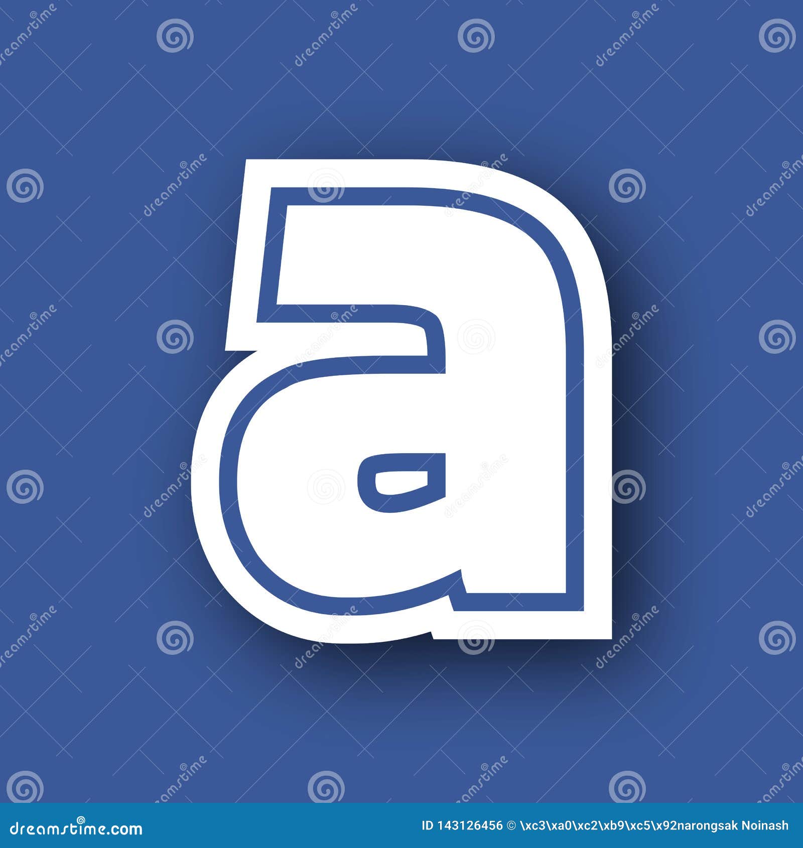 Abstract Letter a Lowercase, Text Minimal Blue Stock Illustration ...