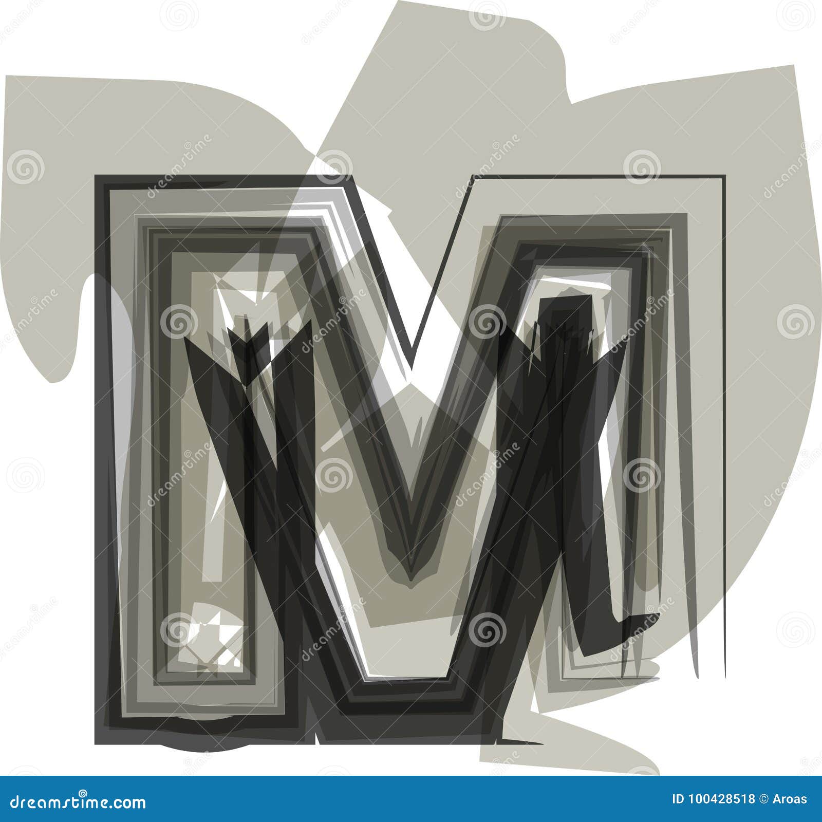 Abstract Letter M stock vector. Illustration of artistic - 100428518
