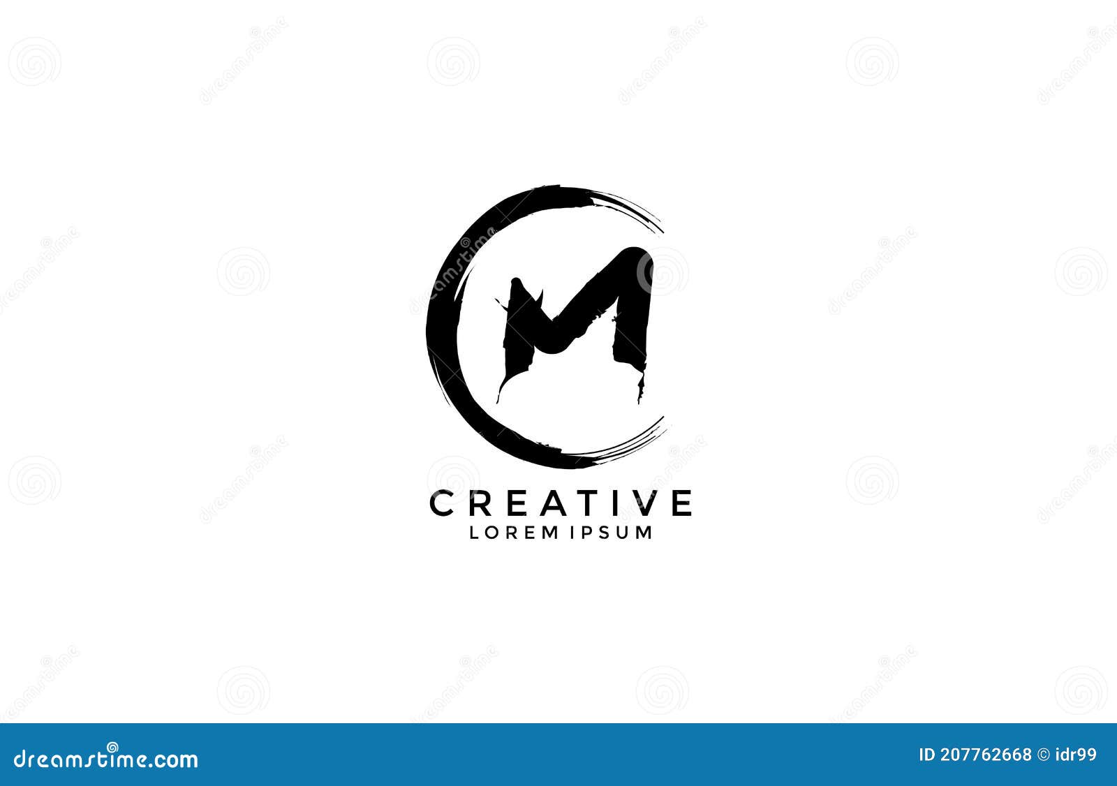 Abstract Letter M Art Brush Stroke Logo Stock Illustration ...