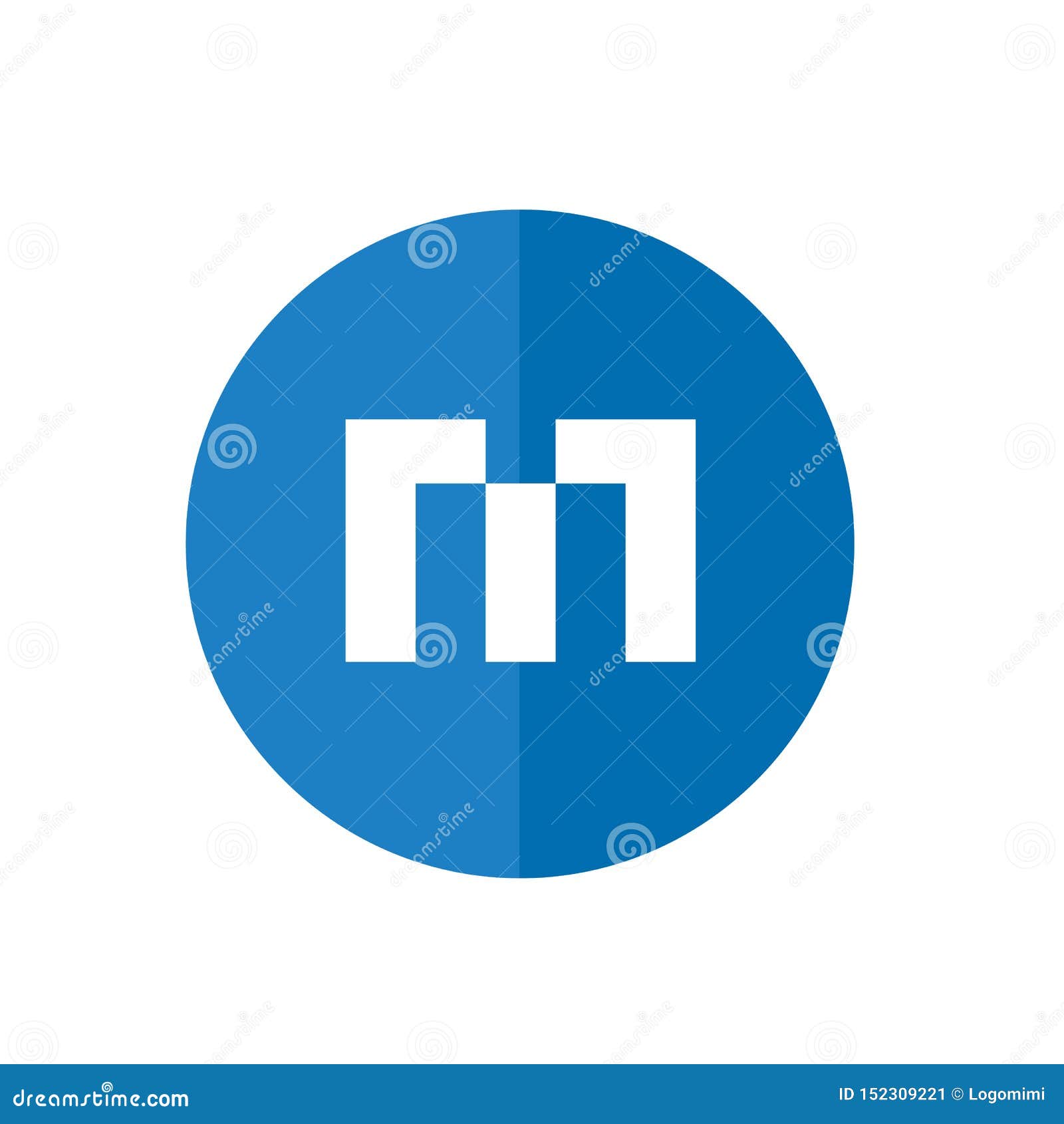 Abstract Letter M Icon, Blue Color, Technology Design Concept Stock ...