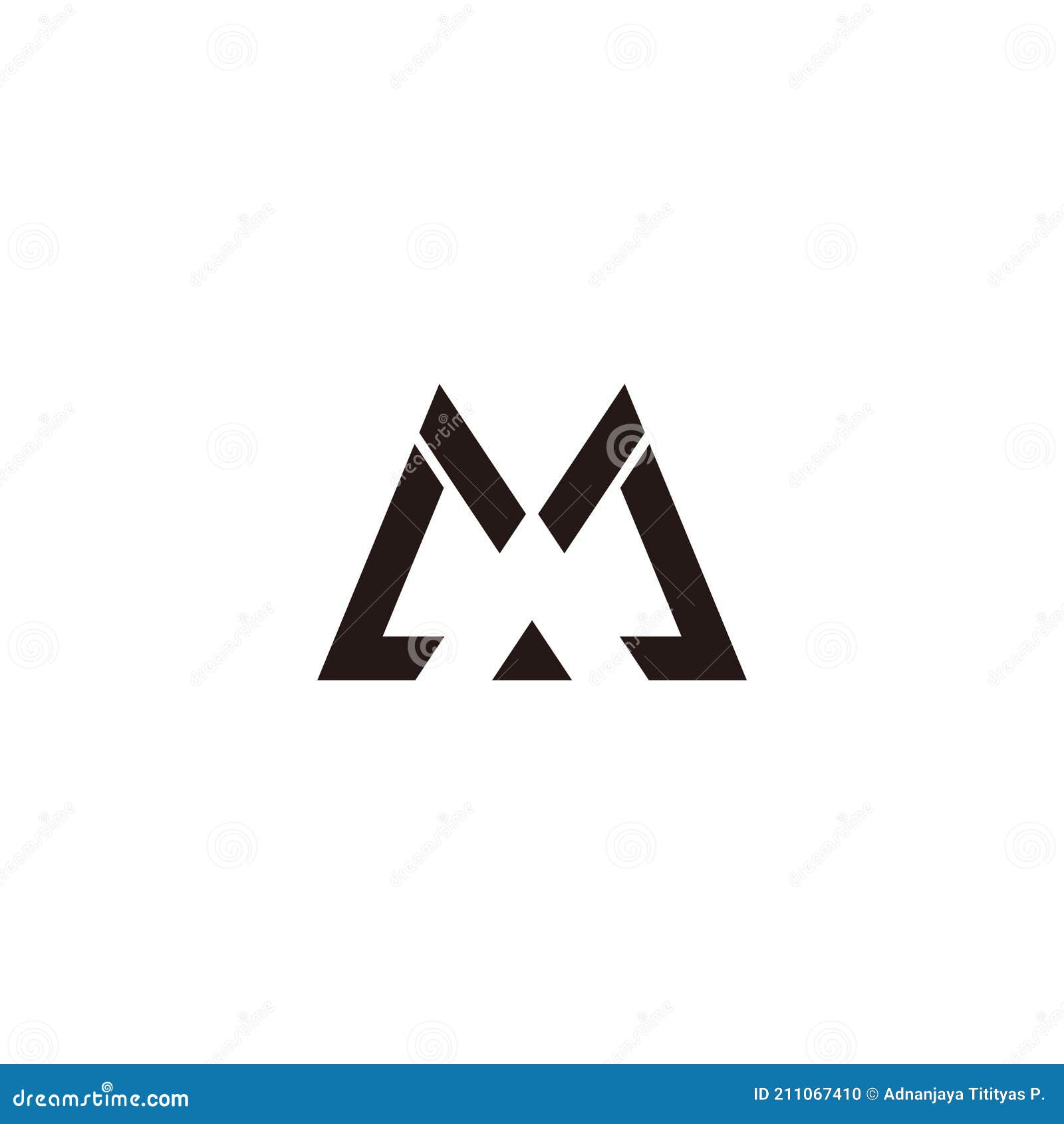 Abstract Letter M Triangle Simple Geometric Mosaic Flat Logo Vector ...
