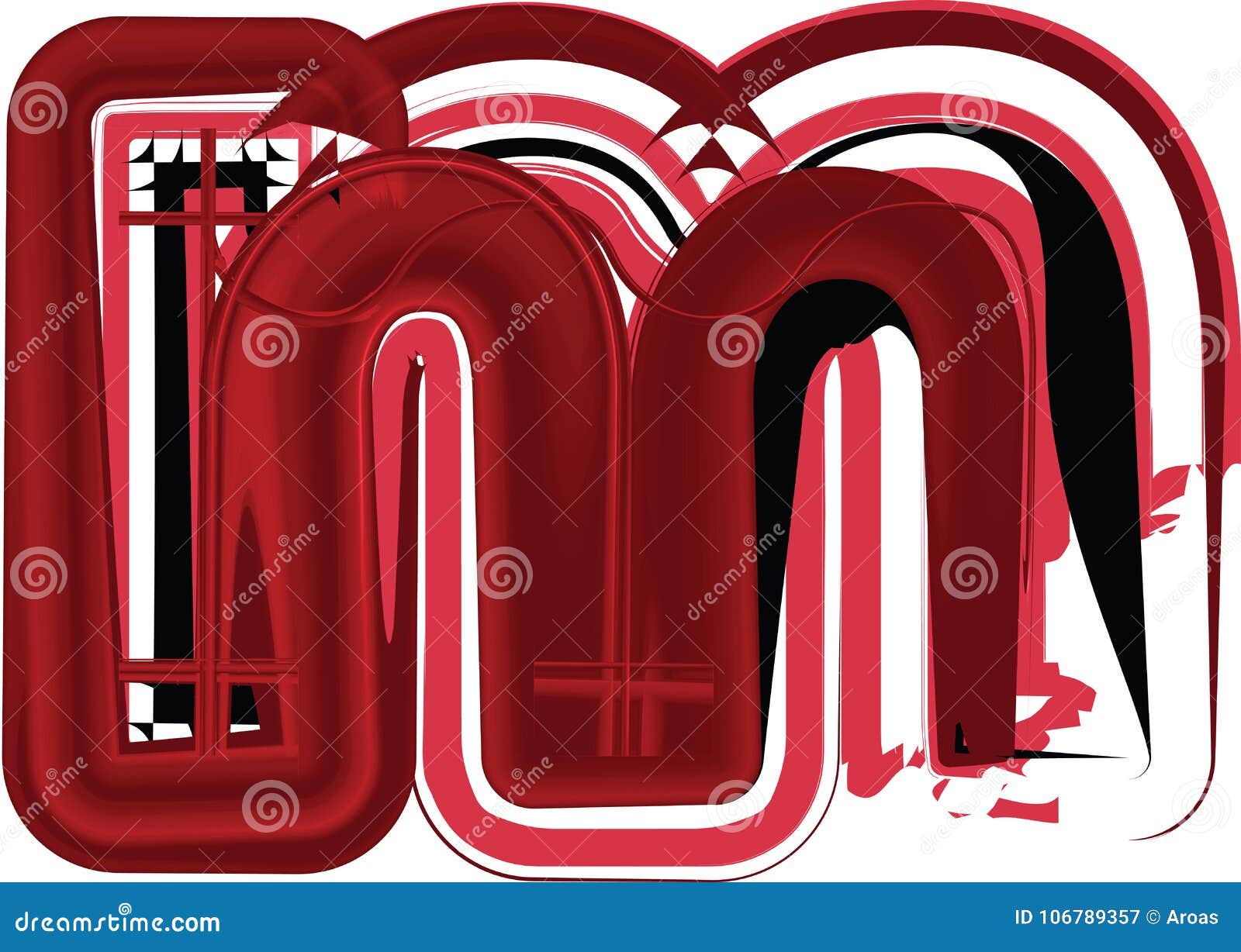 Abstract Letter m stock vector. Illustration of draw - 106789357