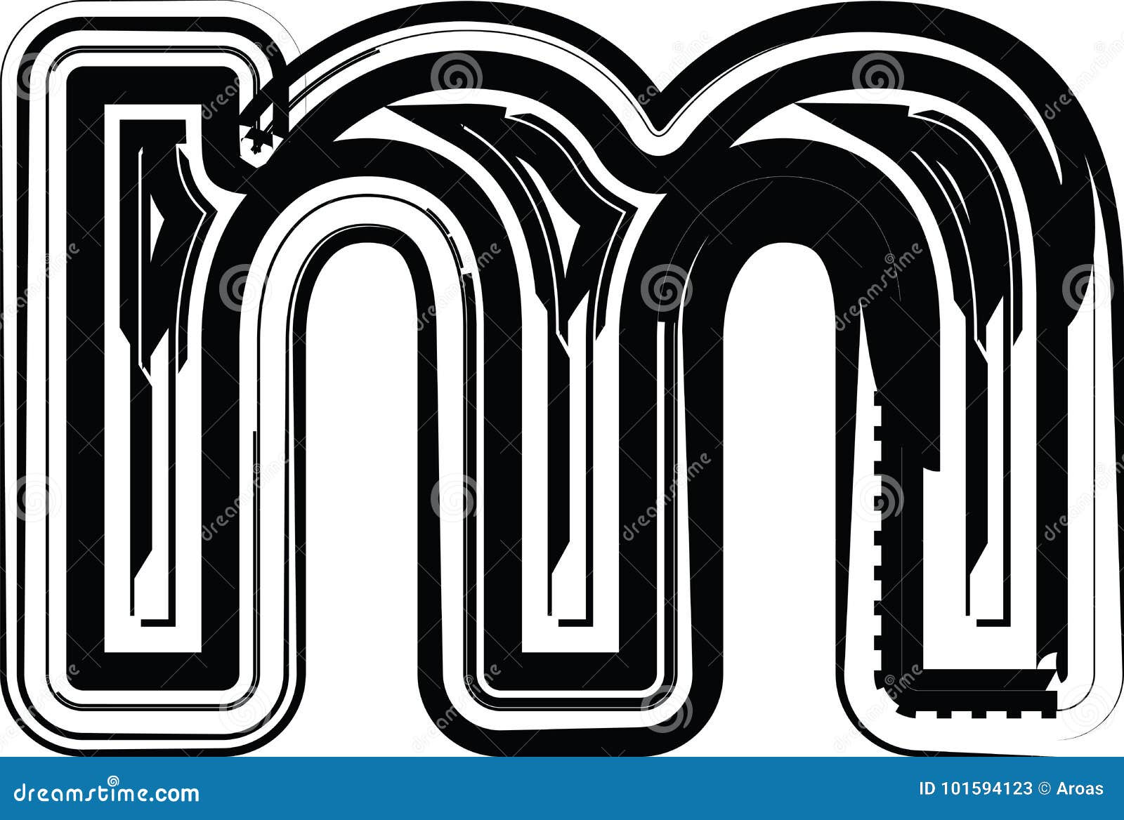 Abstract Letter m stock vector. Illustration of scribble - 101594123