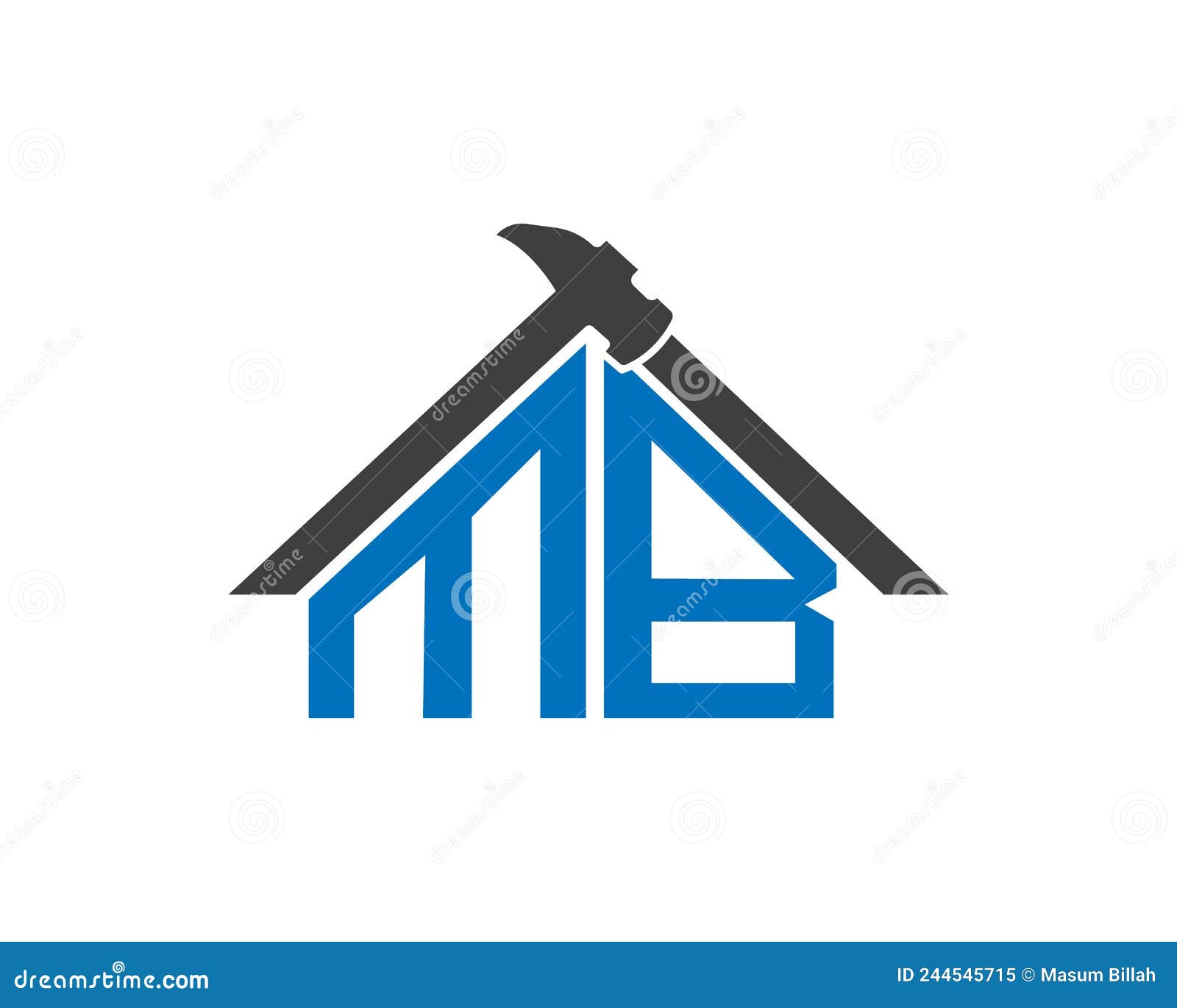 Abstract Letter MB Initial Building Logo Design Template. Stock Vector ...