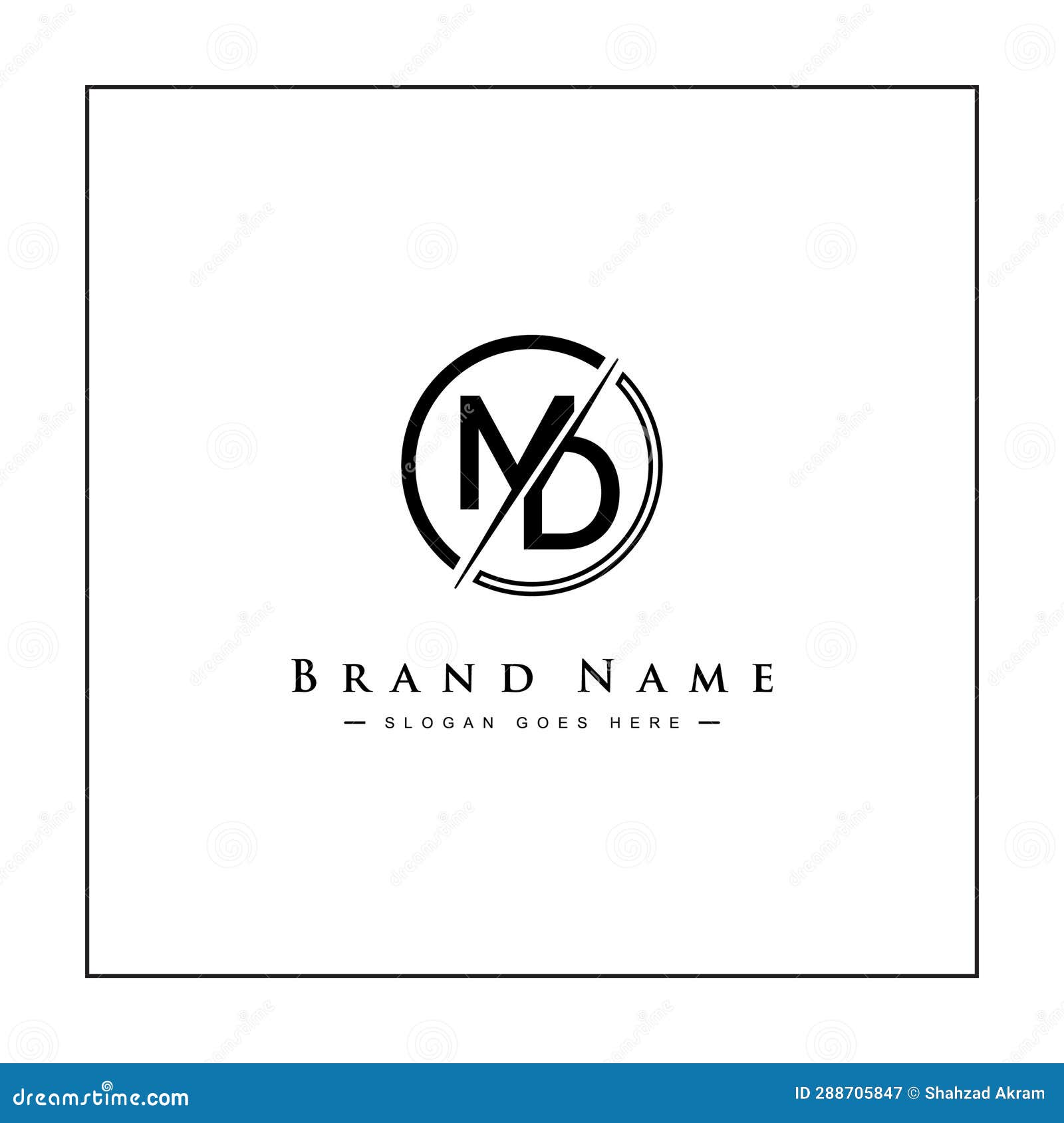 Abstract Letter MD Logo - Initial Monogram Template for Alphabet M and ...