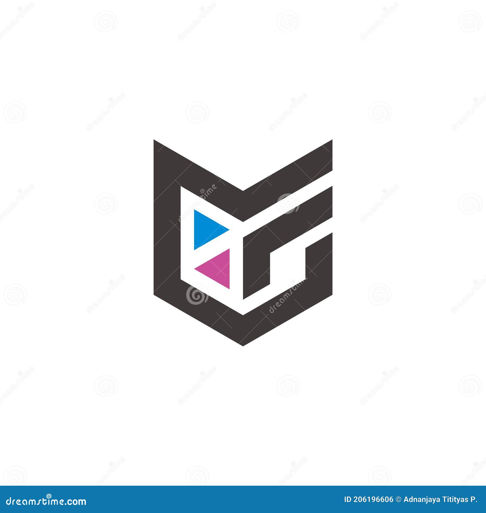 Abstract Letter Ml Simple Geometric Triangle Mosaic Arrows Logo Vector ...