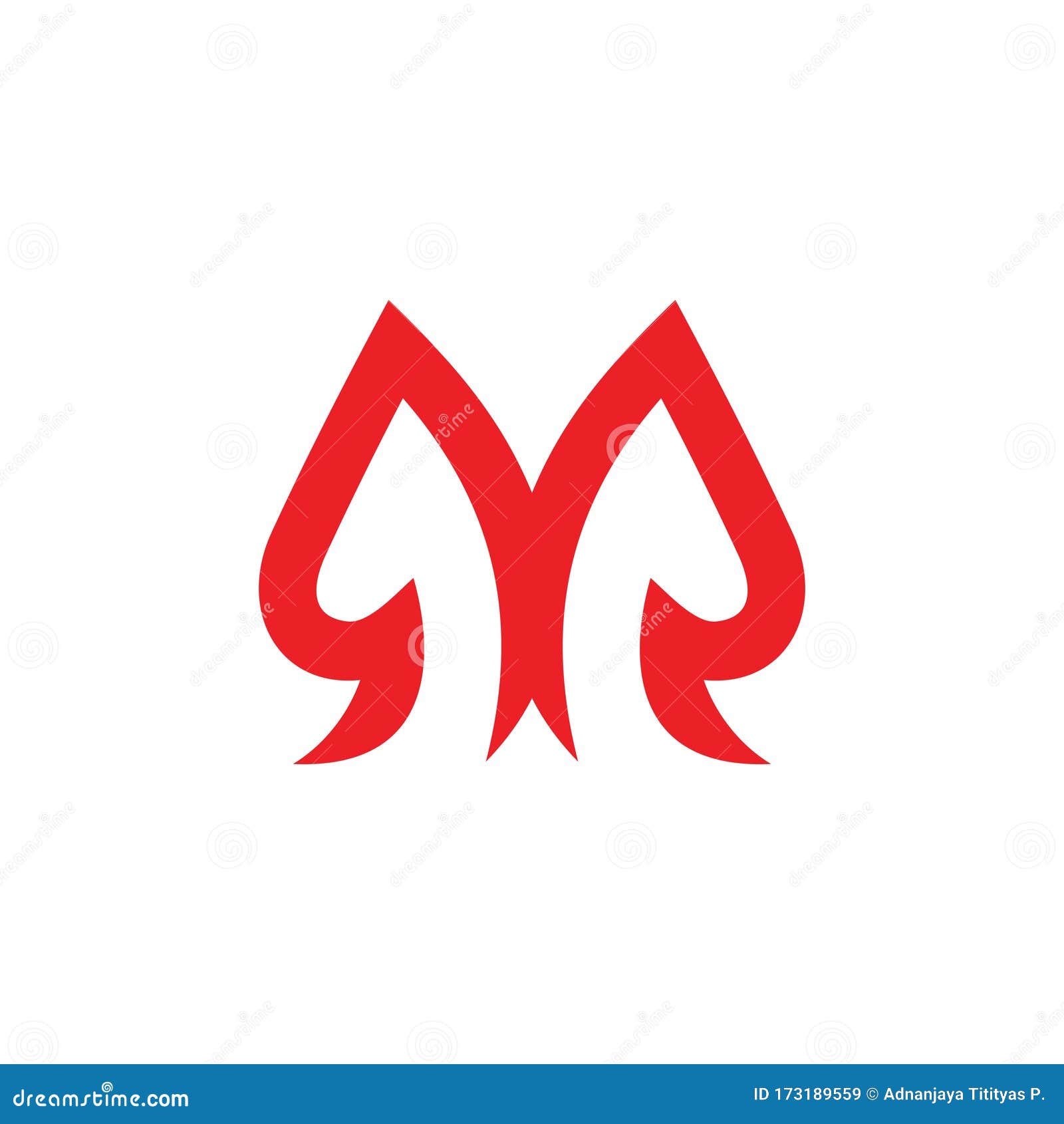 Abstract Letter Mr Simple Red Flame Logo Vector Stock Vector ...