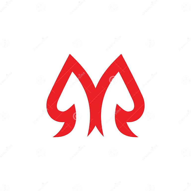Abstract Letter Mr Simple Red Flame Logo Vector Stock Vector ...