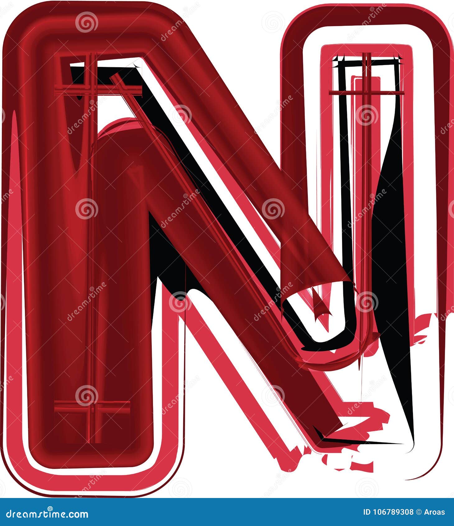 Abstract Letter N stock vector. Illustration of design - 106789308
