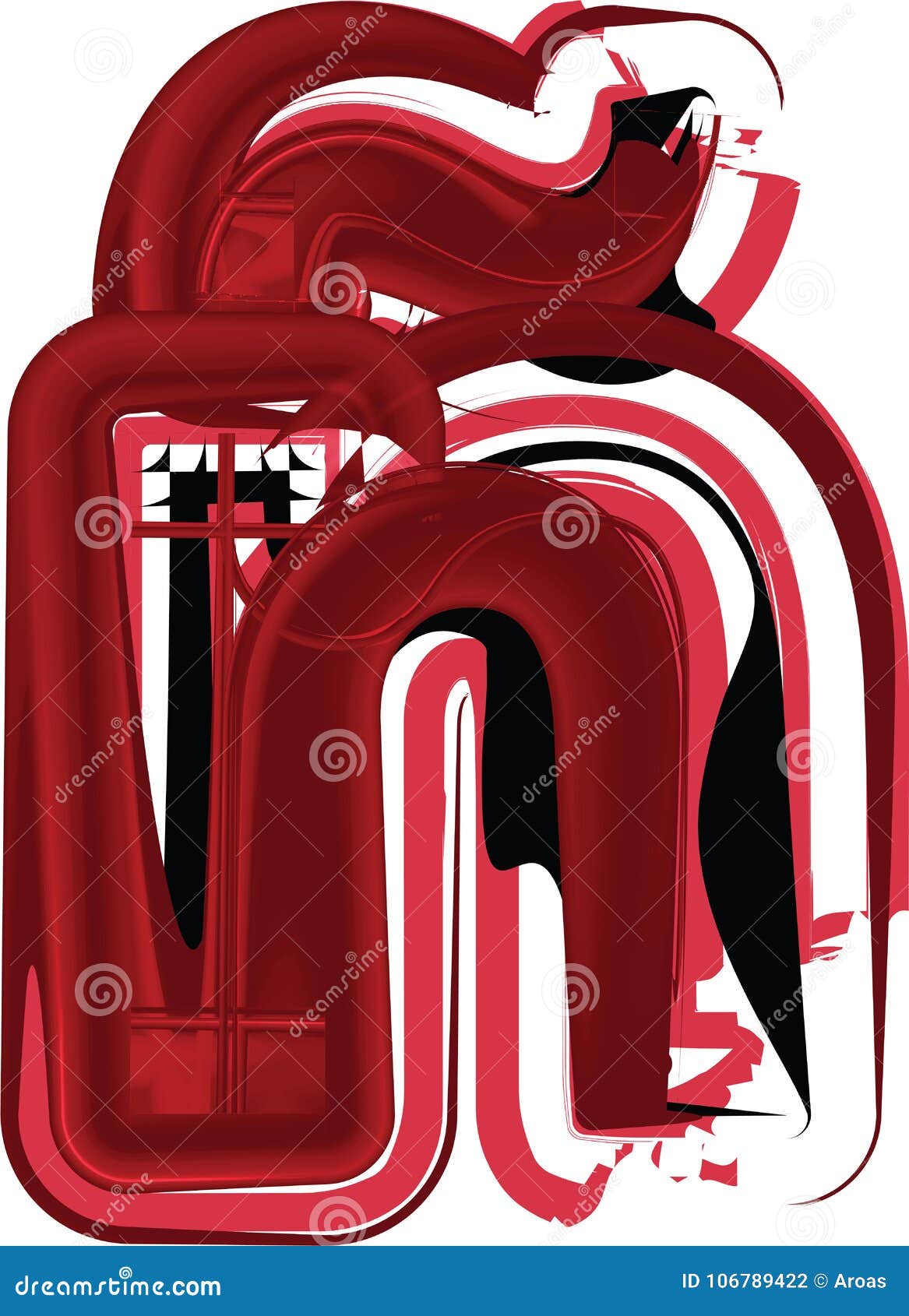 Abstract Letter n stock vector. Illustration of rough - 106789422