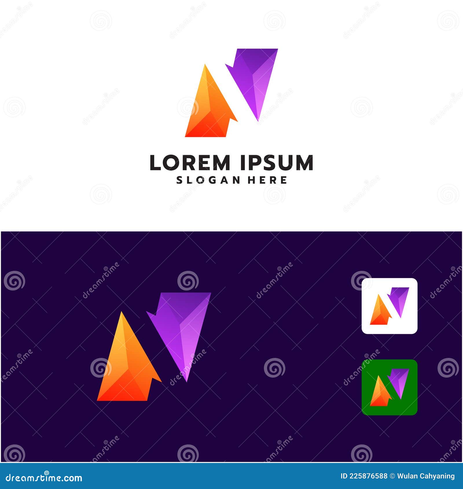 Abstract Letter N Logo Design Stock Vector - Illustration of letter ...