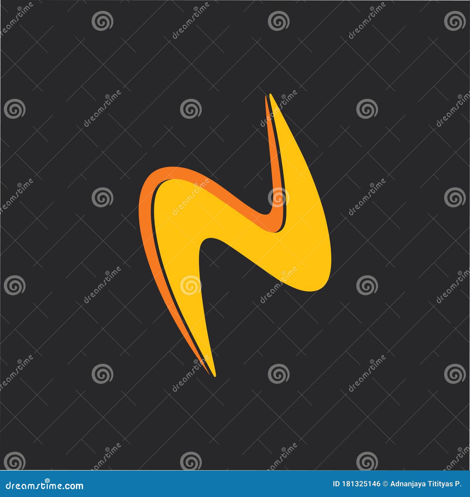 Abstract Letter N Thunder Shape Simple Curves Logo Vector Stock Vector ...