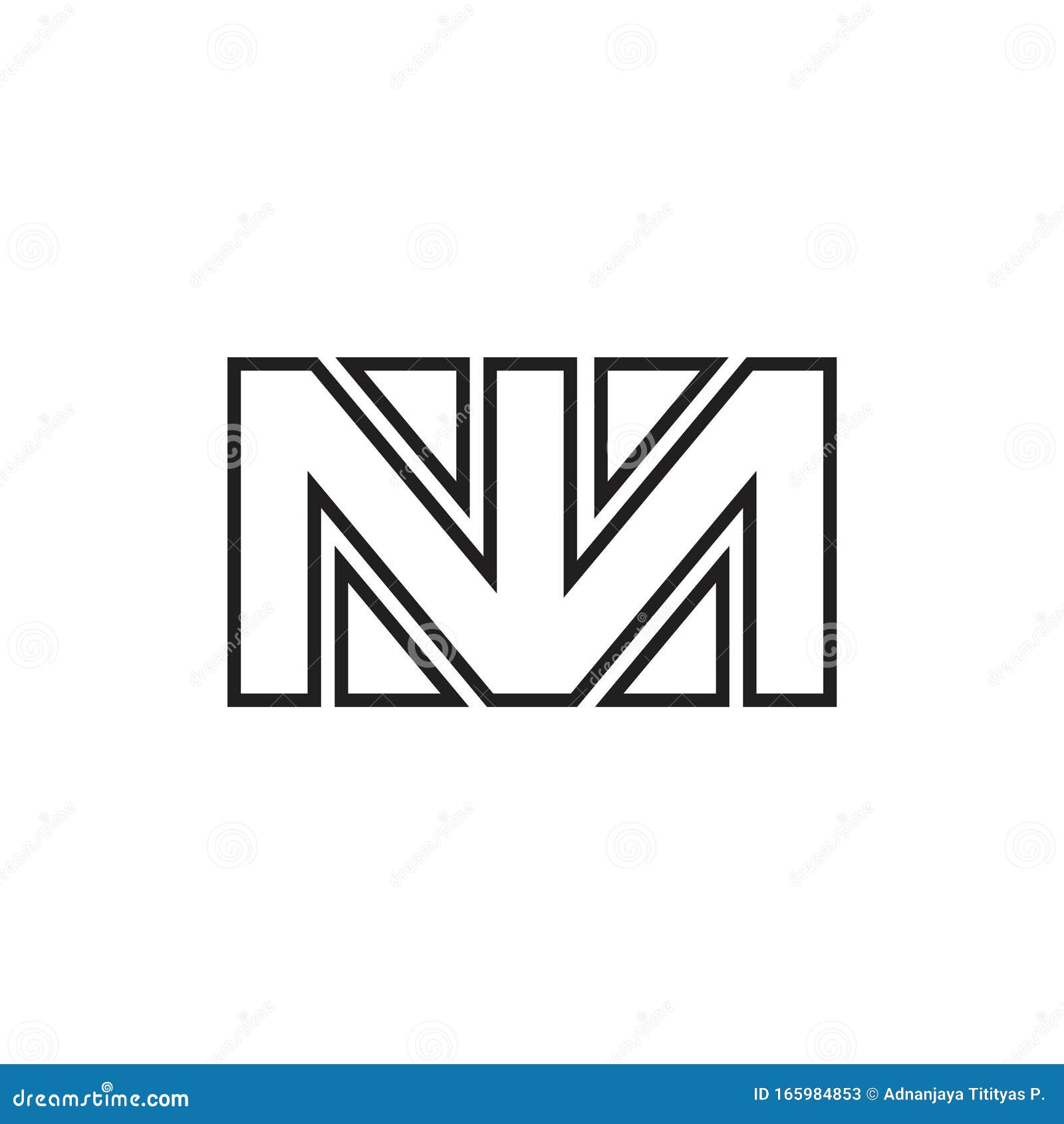 Abstract Letter Nm Lines Art Arrow Shape Logo Vector Stock Vector ...