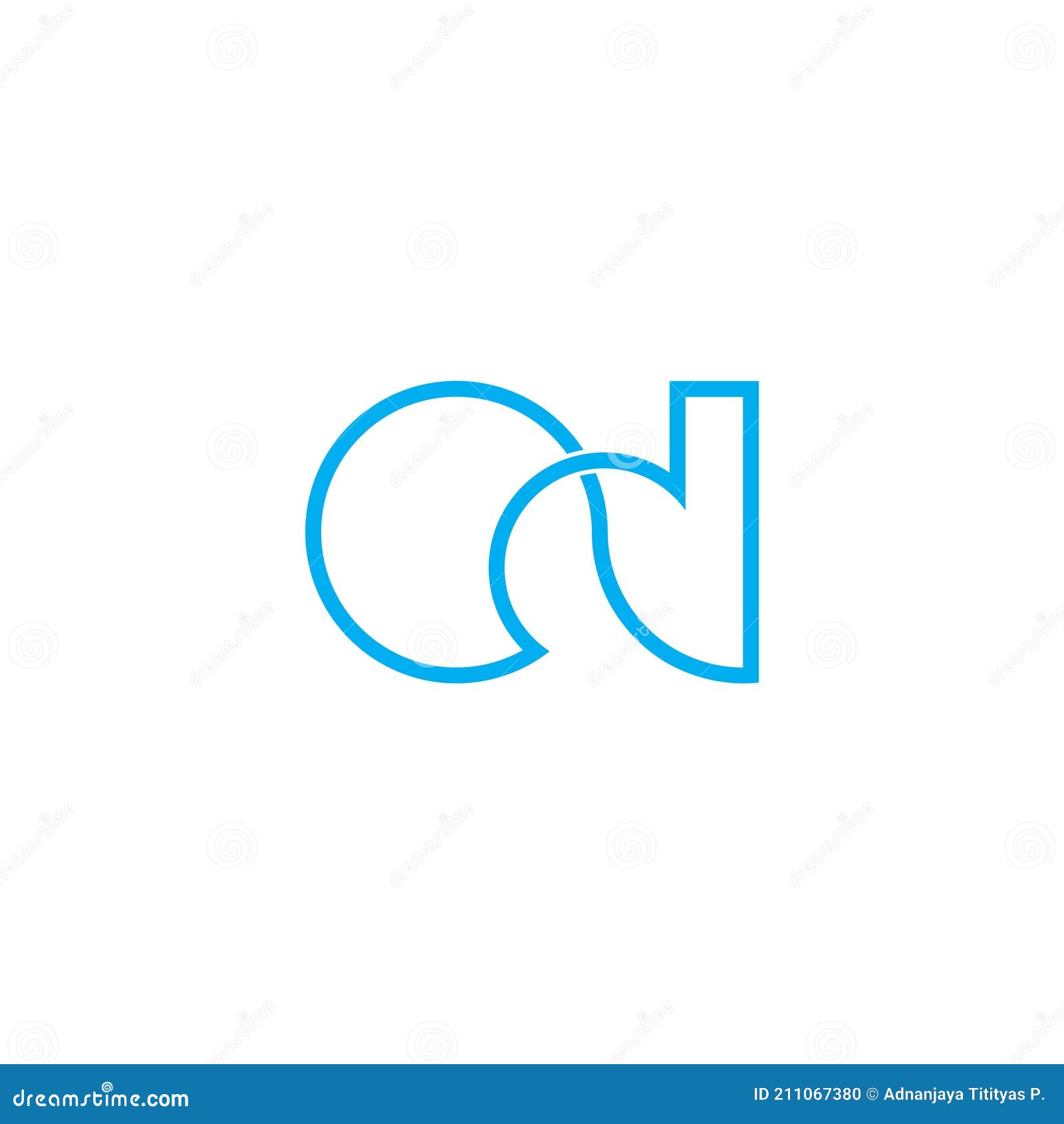 Abstract Letter O D Blue Waves Line Art Design Logo Vector Stock Vector ...
