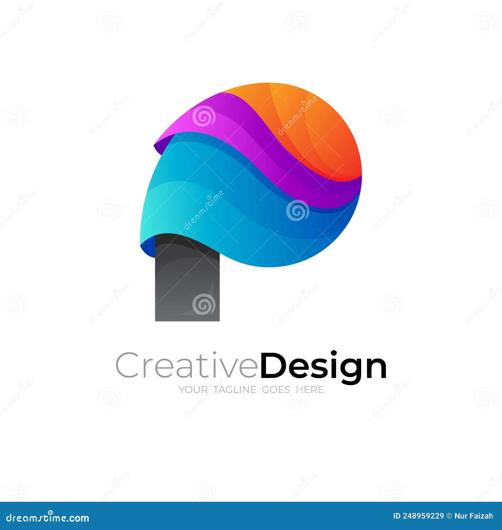 Abstract Letter P Logo and Modern Icon, 3d Style Stock Vector ...