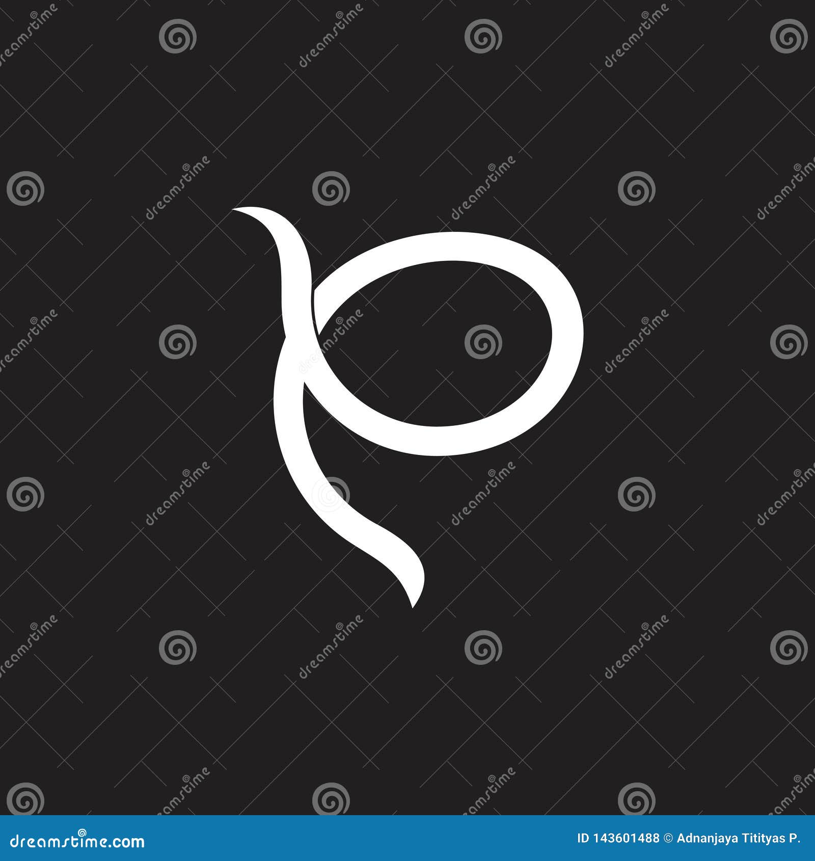 Abstract Letter P Ribbon Shape Logo Vector Stock Vector - Illustration ...