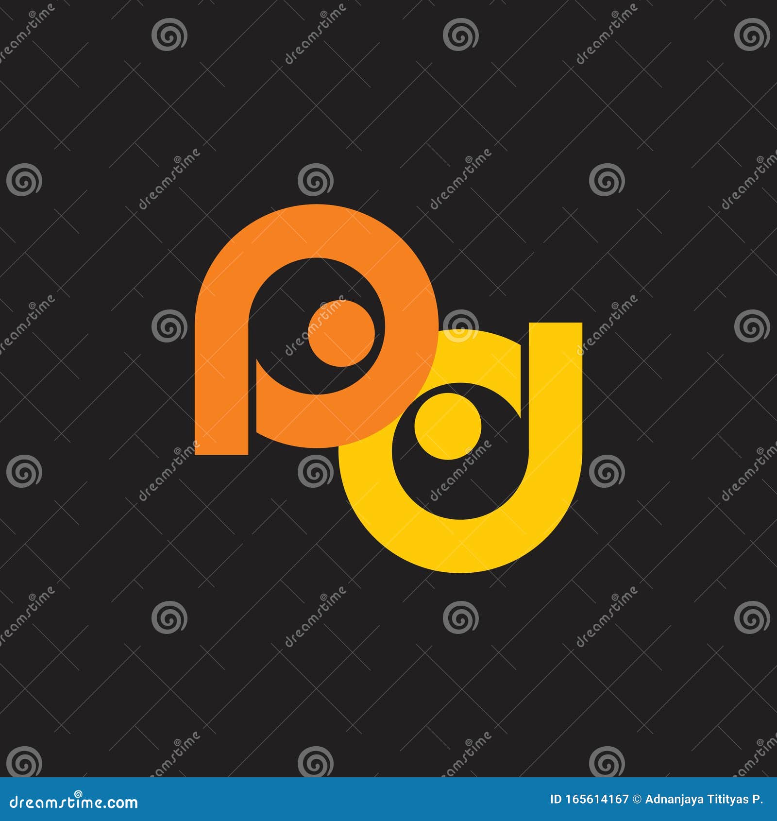Abstract Letter Pd Cute Eye Logo Vector Stock Vector - Illustration of ...