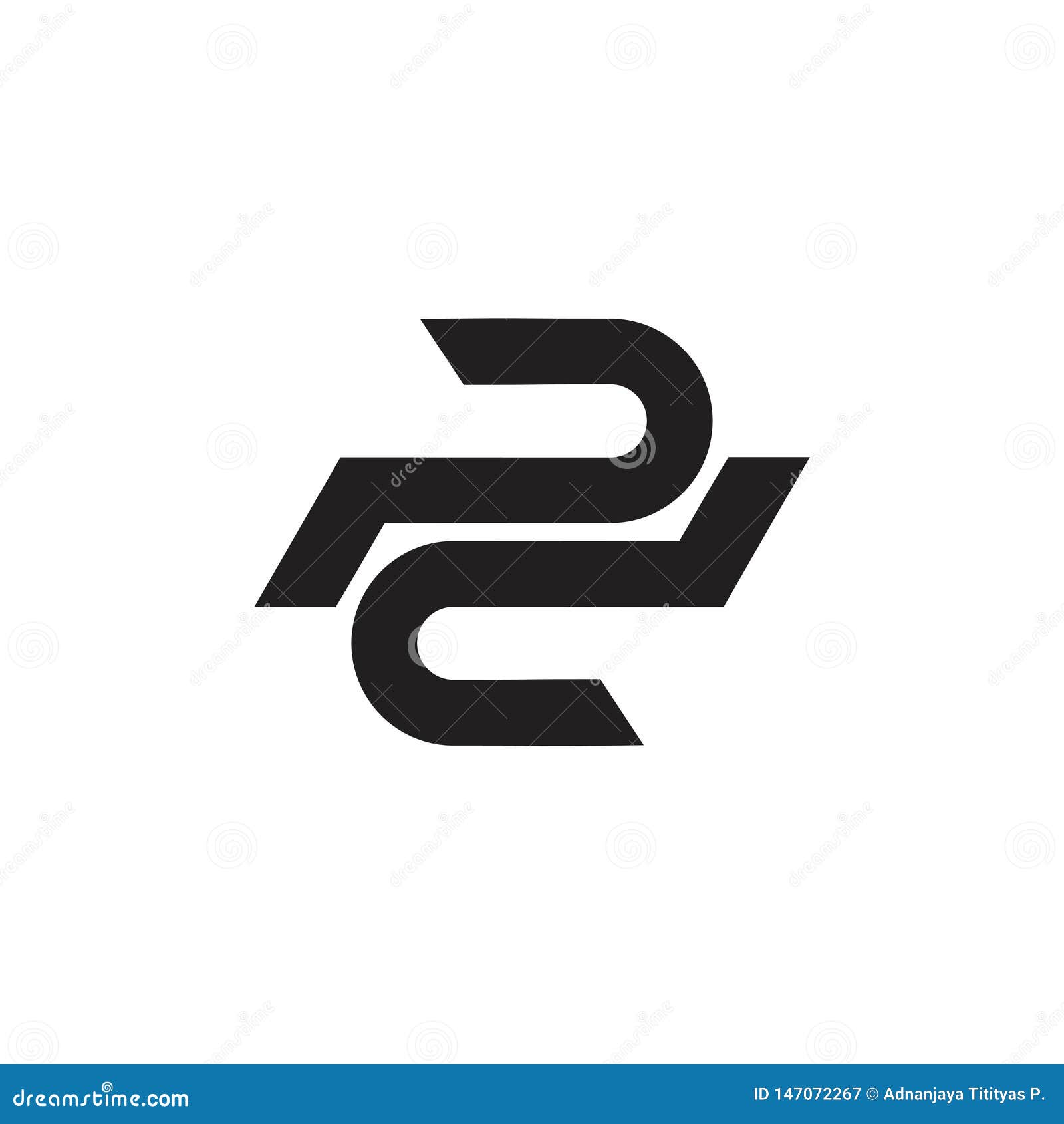 Abstract Letter Pd Simple Geometric Line Logo Vector Stock Vector ...