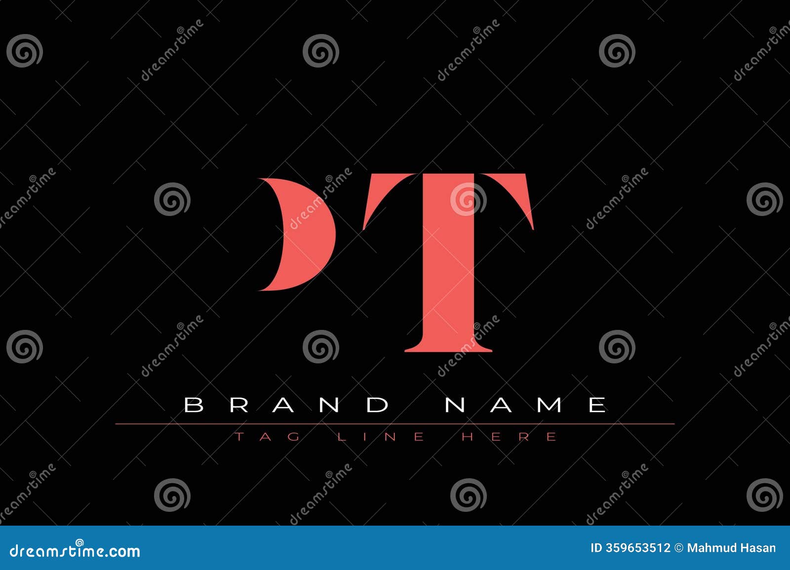 Abstract Letter PT Minimal Logo Design Template Stock Vector ...