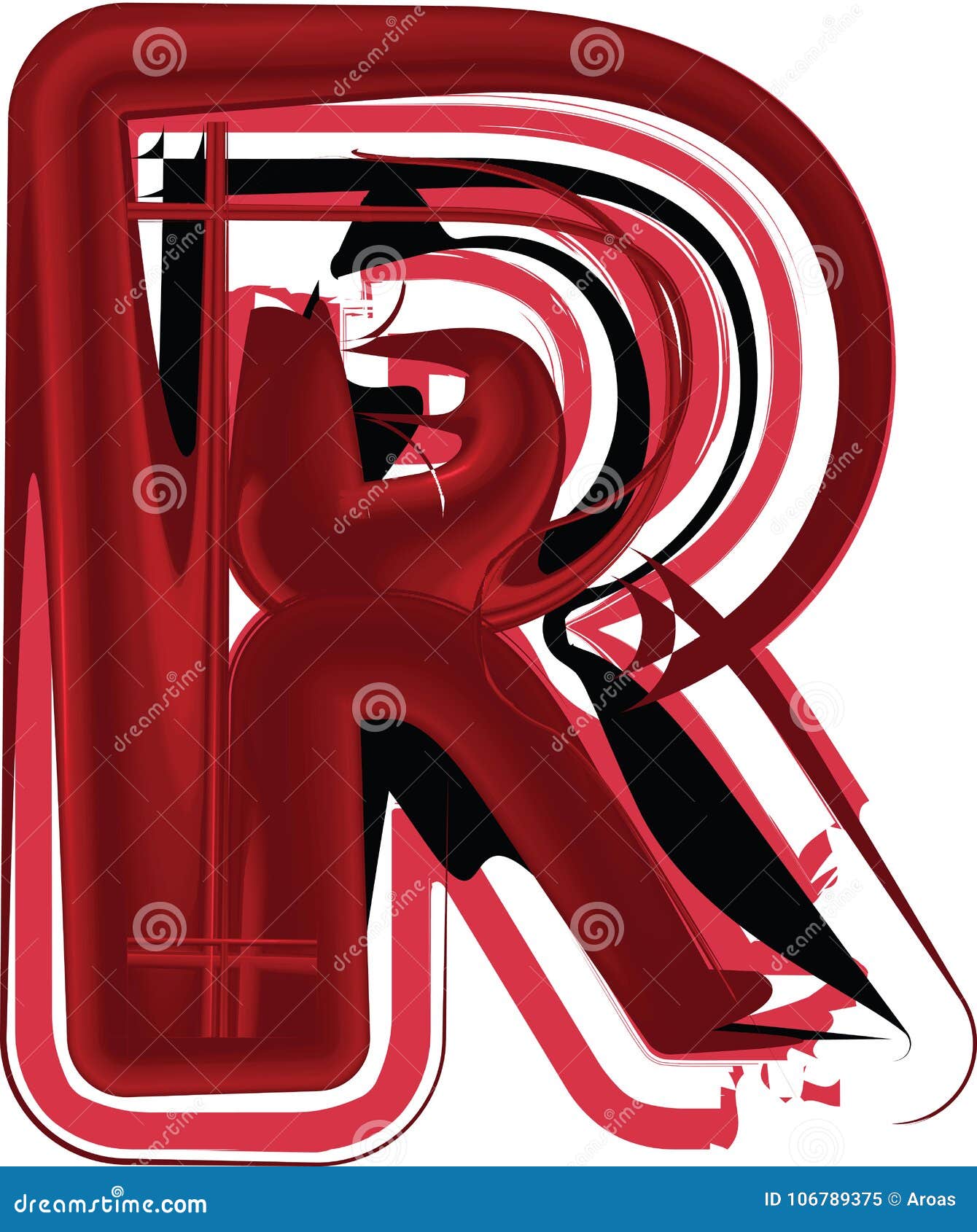 Abstract Letter R stock vector. Illustration of graphic - 106789375