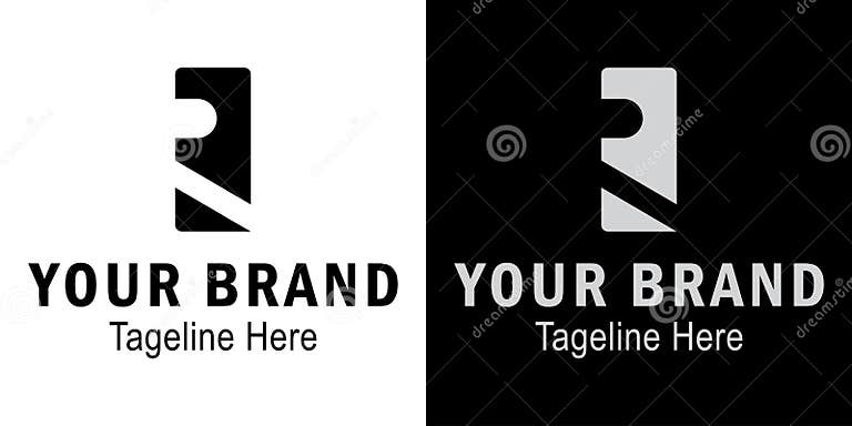 Abstract Letter R Logo Forms the Number 2. Initials Letter Logo Concept ...