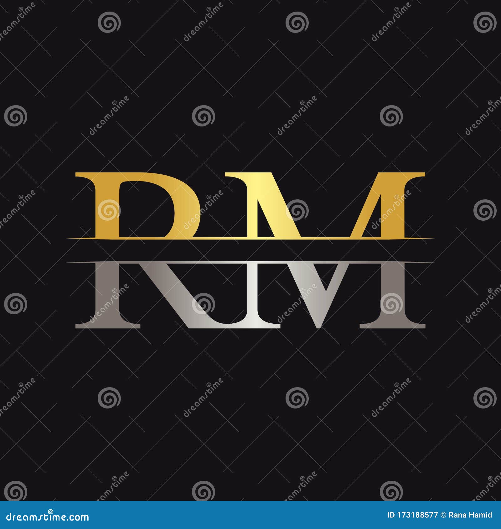 Abstract Letter RM Logo Design Vector Template. Creative Gold and ...